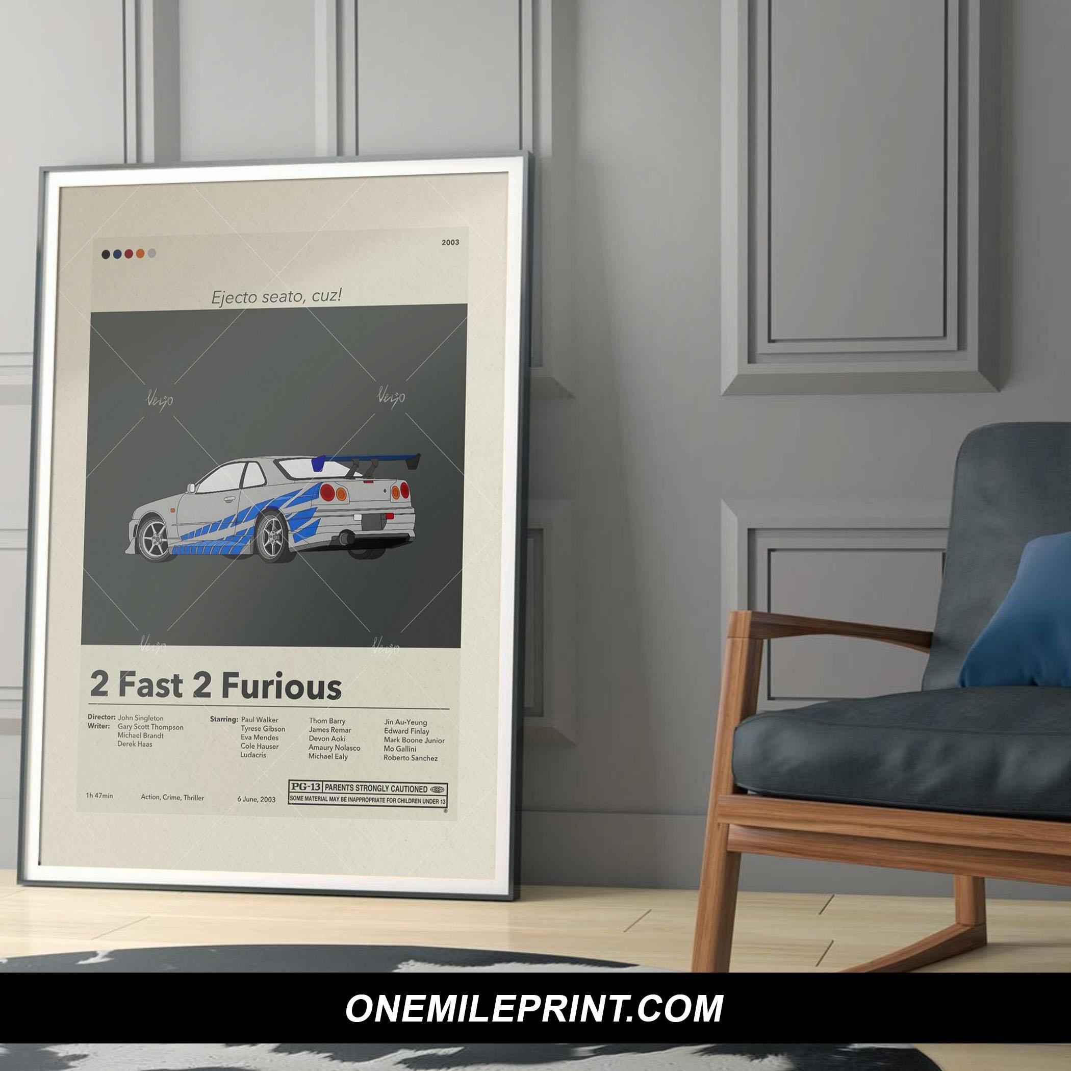 Minimalist 2 Fast 2 Furious Movie Poster