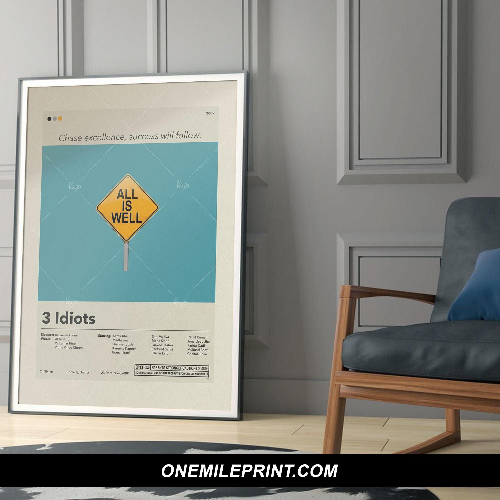 Minimalist 3 Idiots Movie Poster