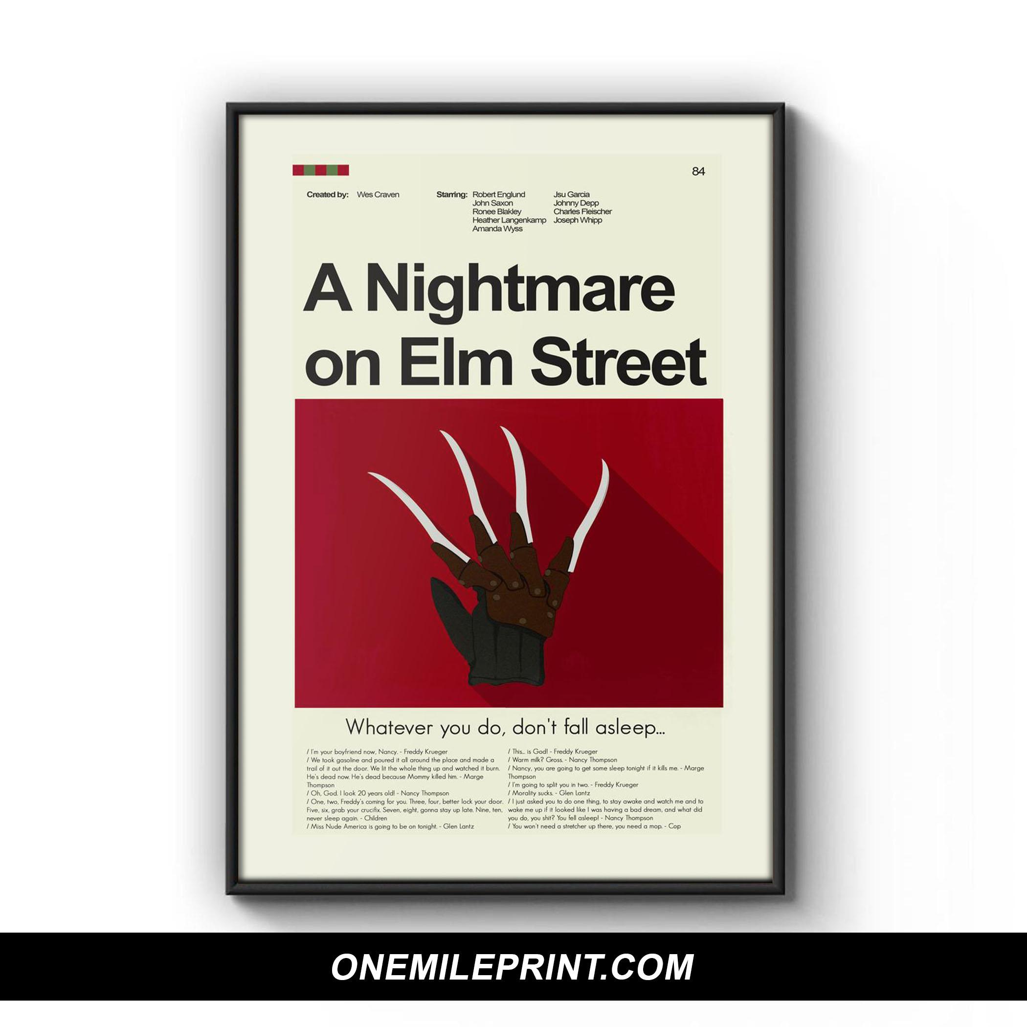 Mid Century Modern A Nightmare on Elm Street Movie Poster
