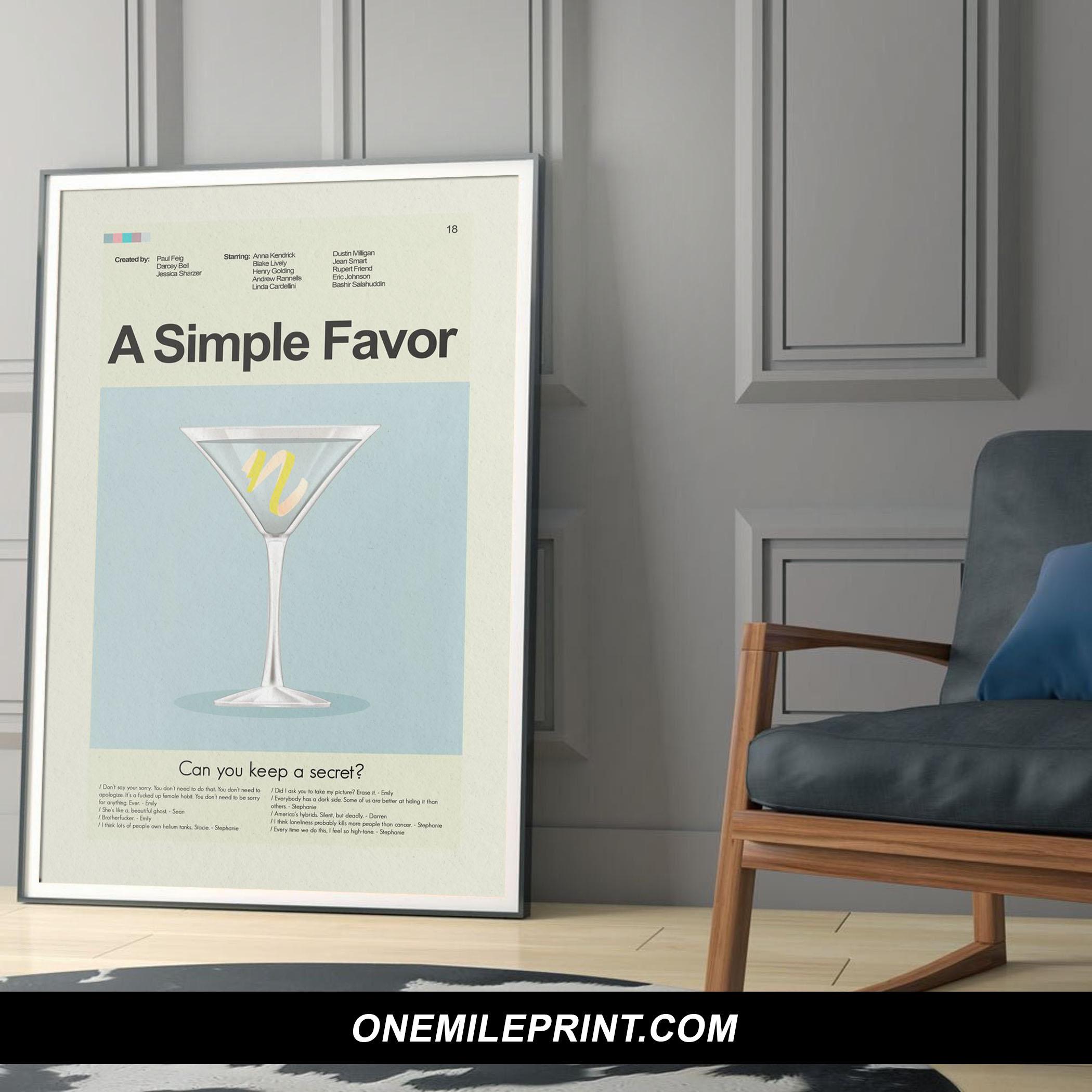Mid Century Modern A Simple Favor Movie Poster