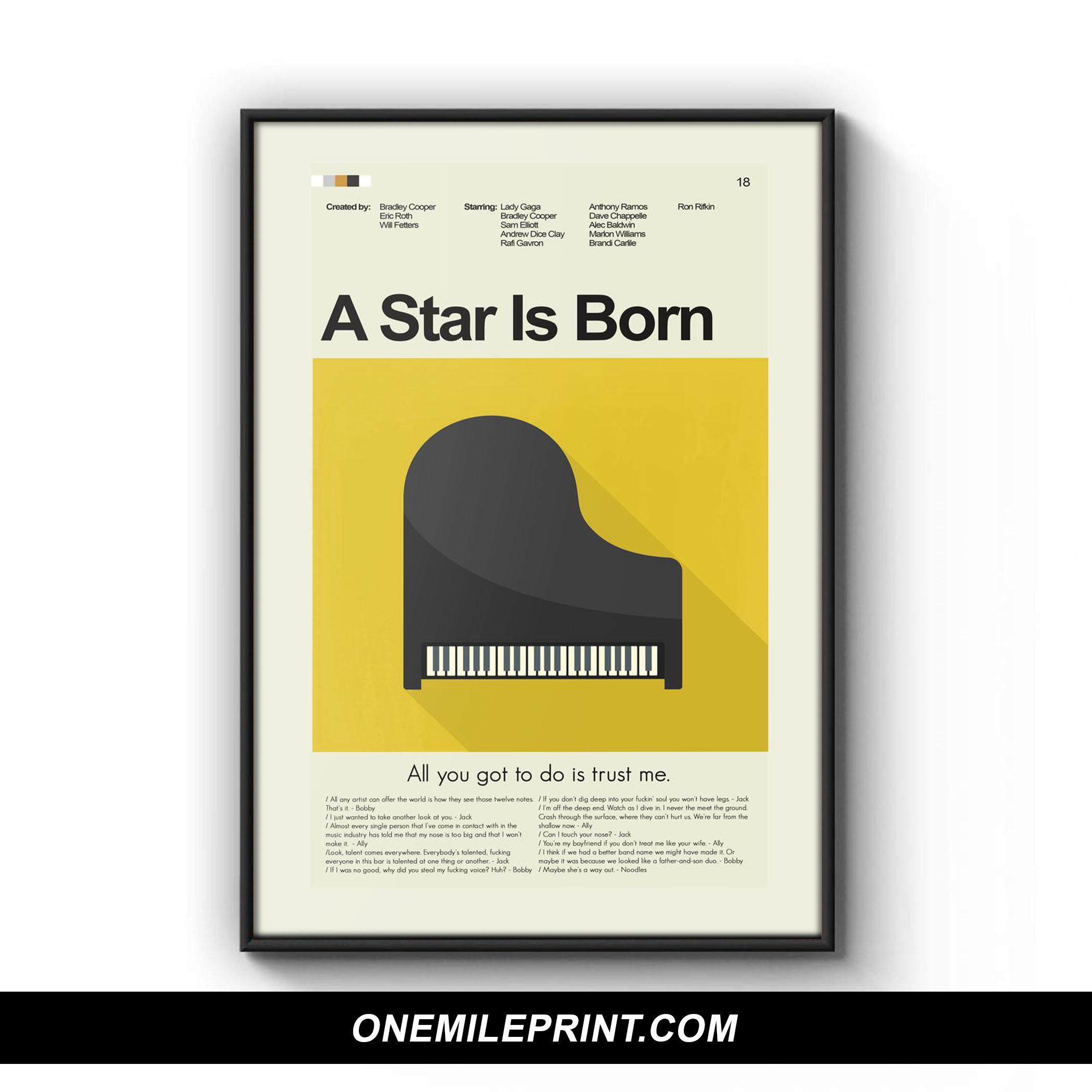 Mid Century Modern A Star Is Born Movie Poster