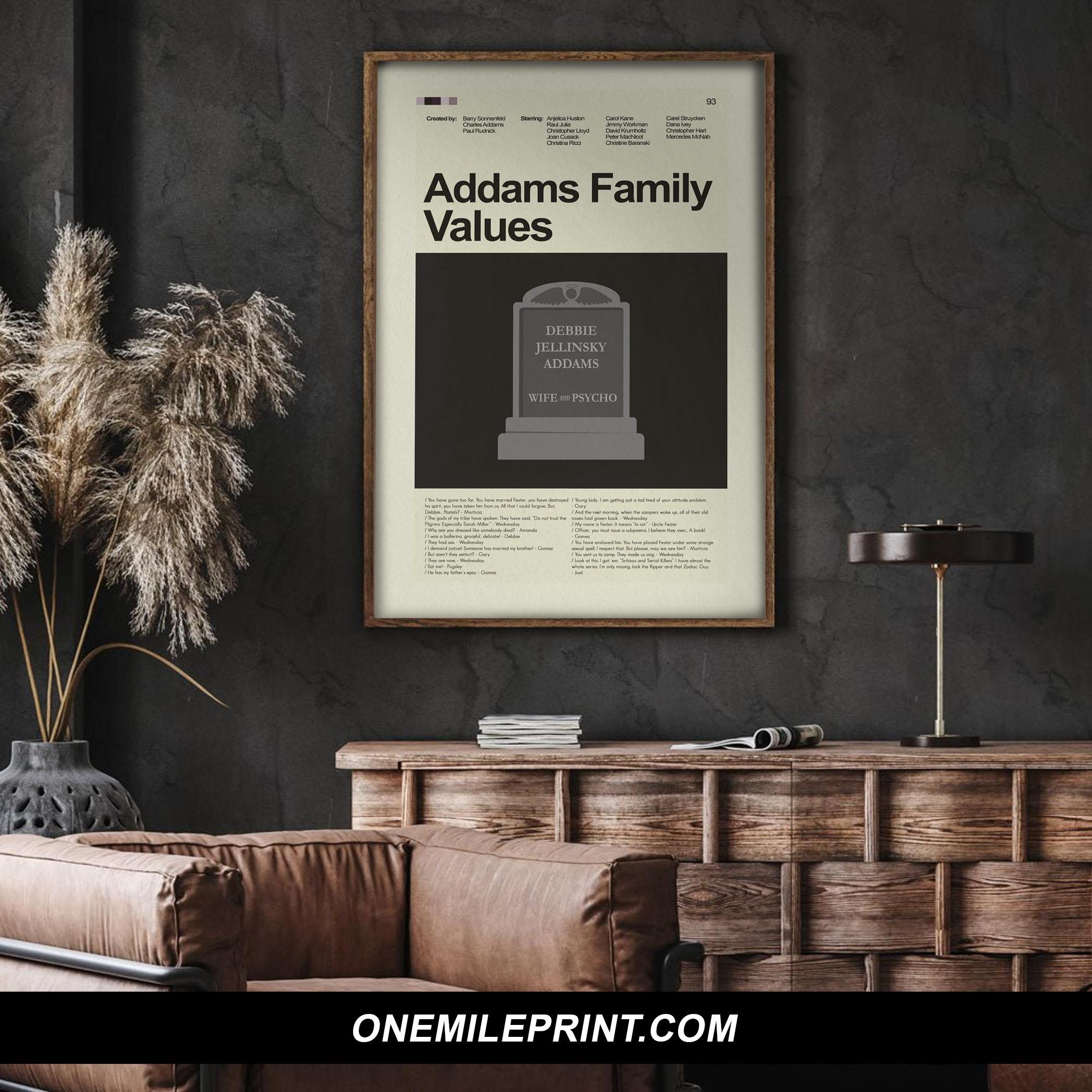 Mid Century Modern Addams Family Values Movie Poster