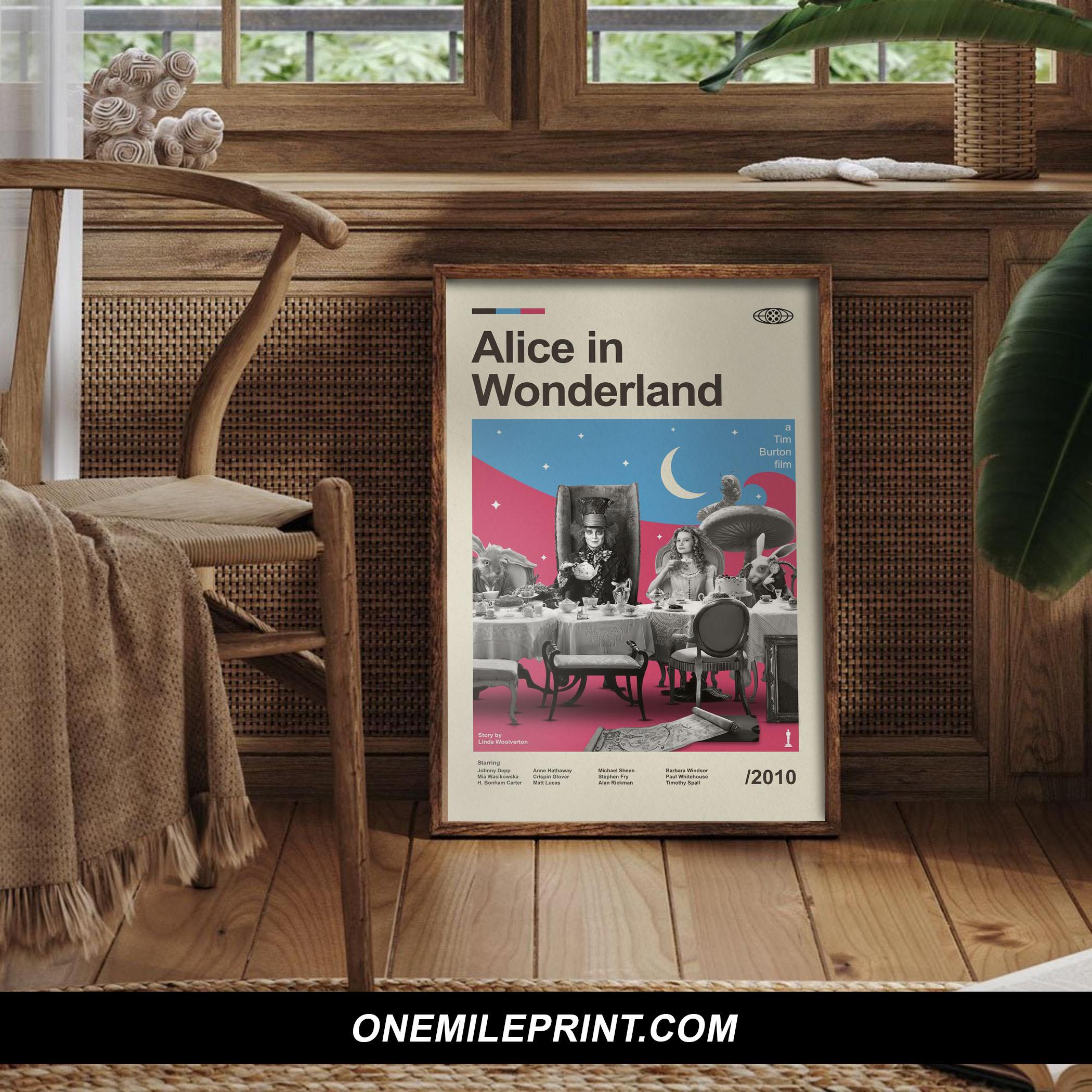 Mid Century Alice in Wonderland Movie Poster