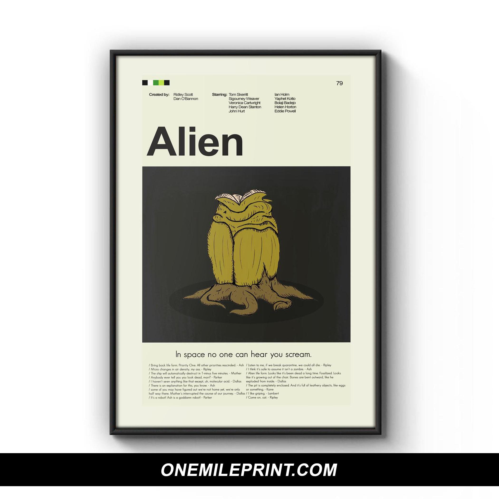 Mid Century Modern Alien Movie Poster