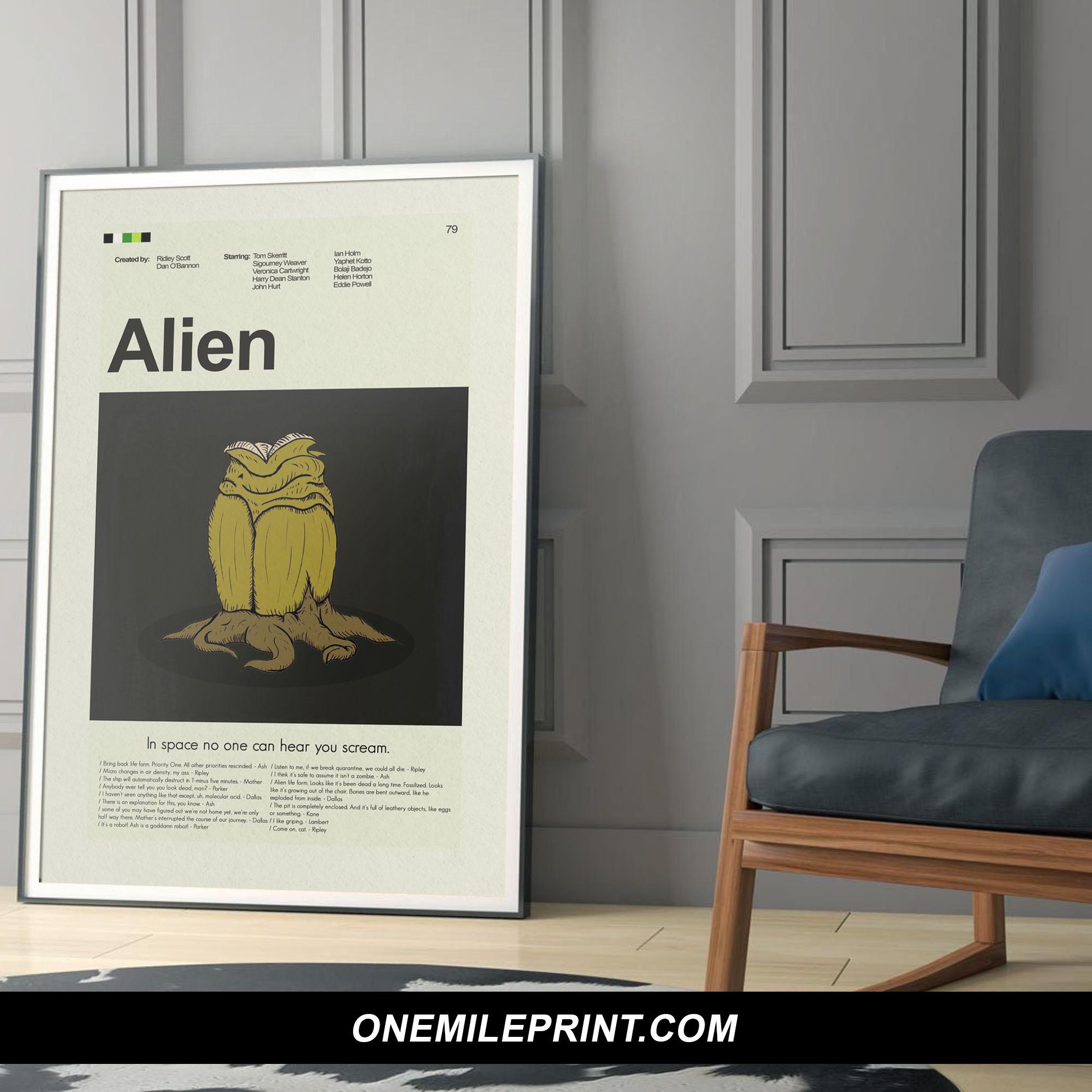 Mid Century Modern Alien Movie Poster