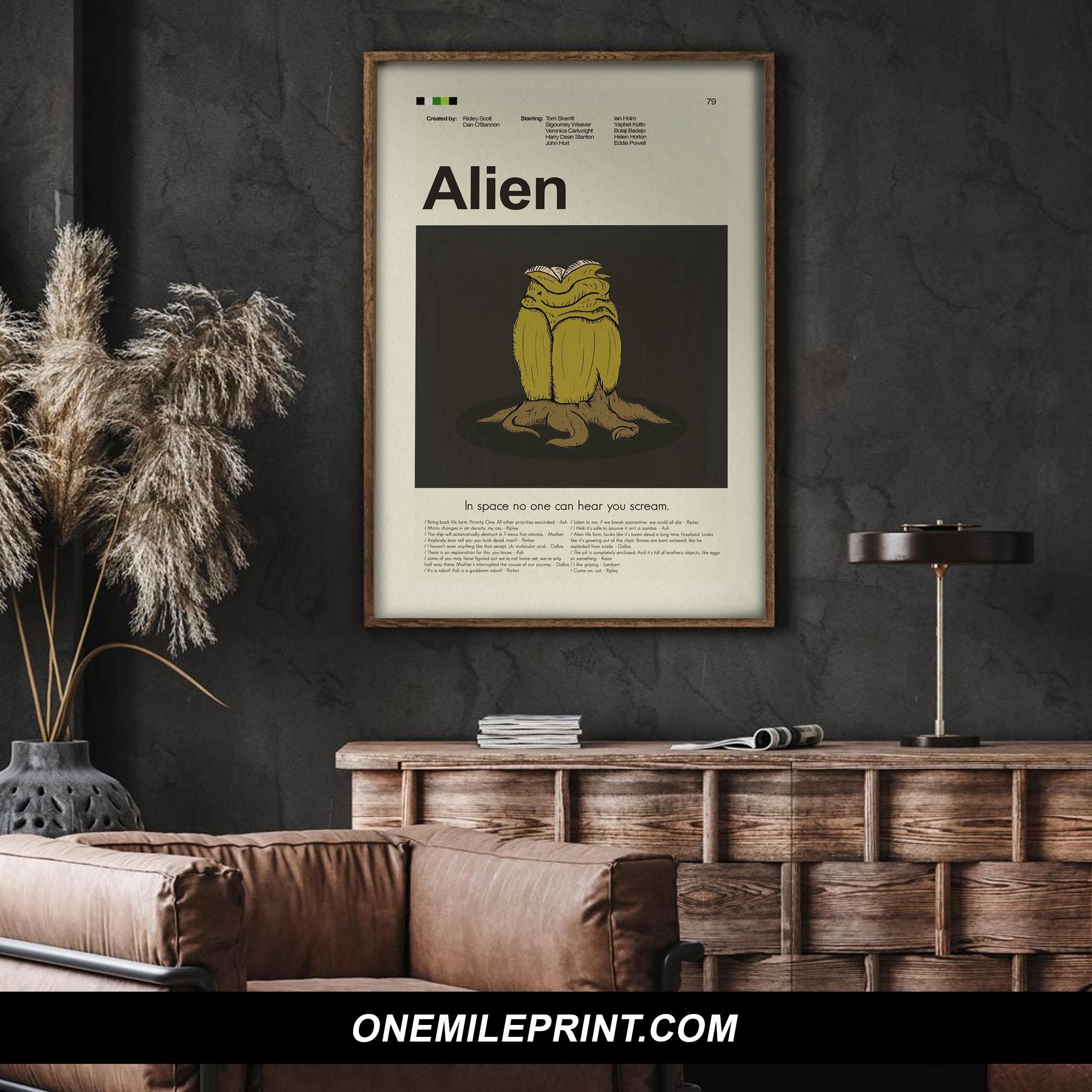 Mid Century Modern Alien Movie Poster