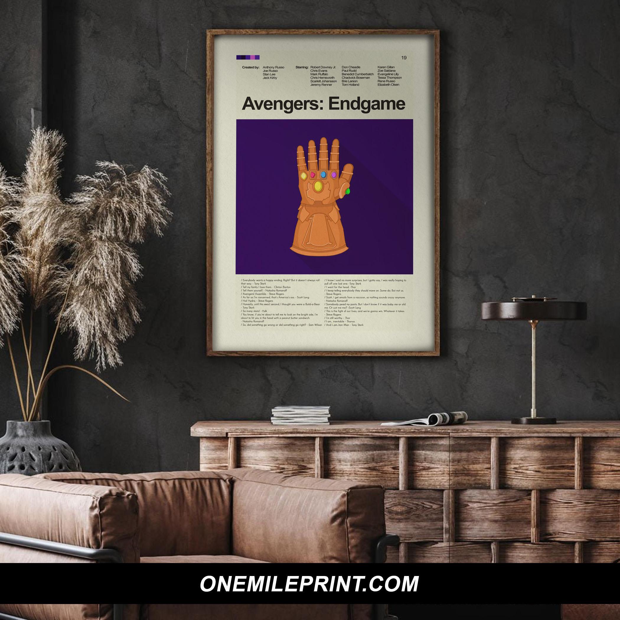 Mid Century Modern Avengers Endgame Movie Poster