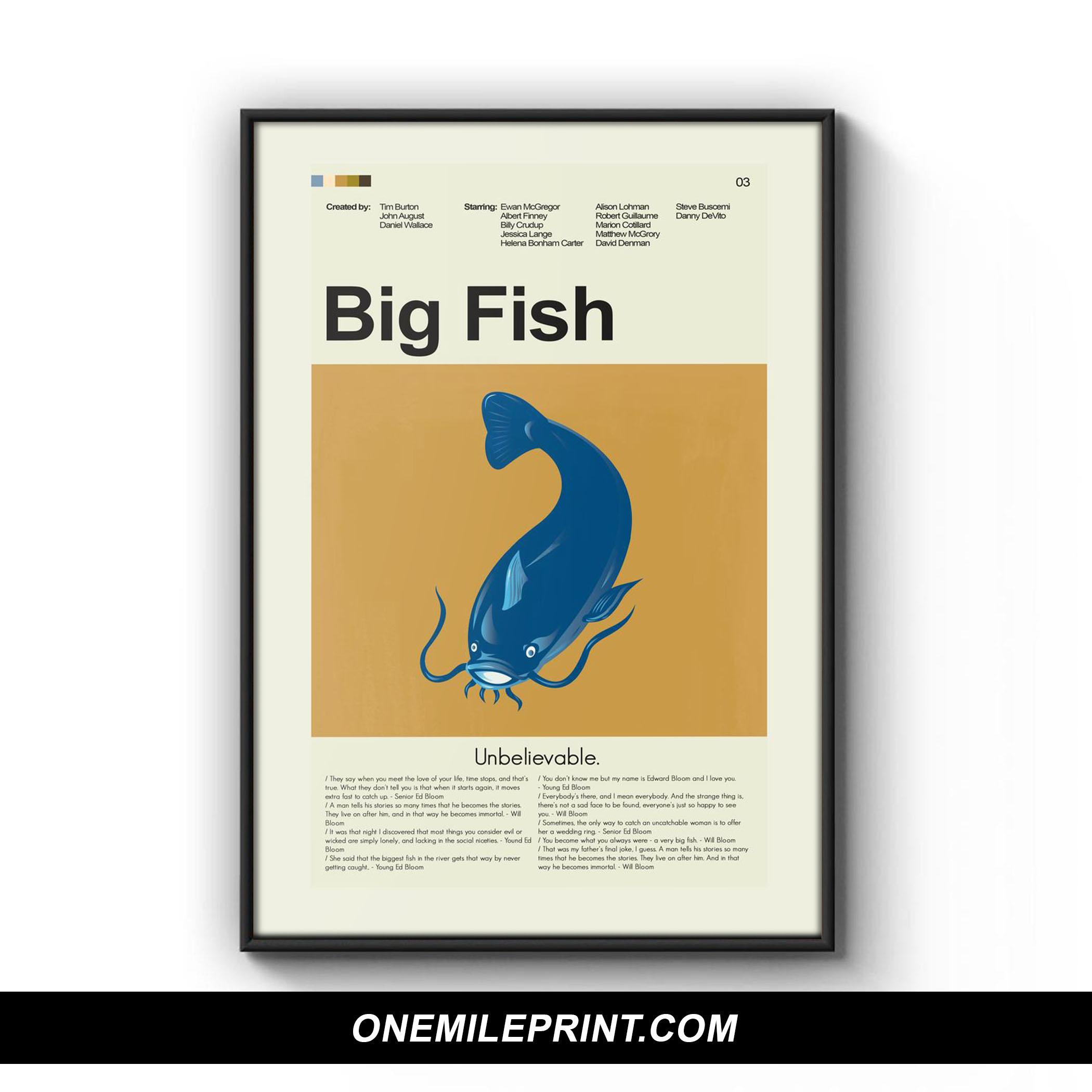 Mid Century Modern Big Fish Movie Poster