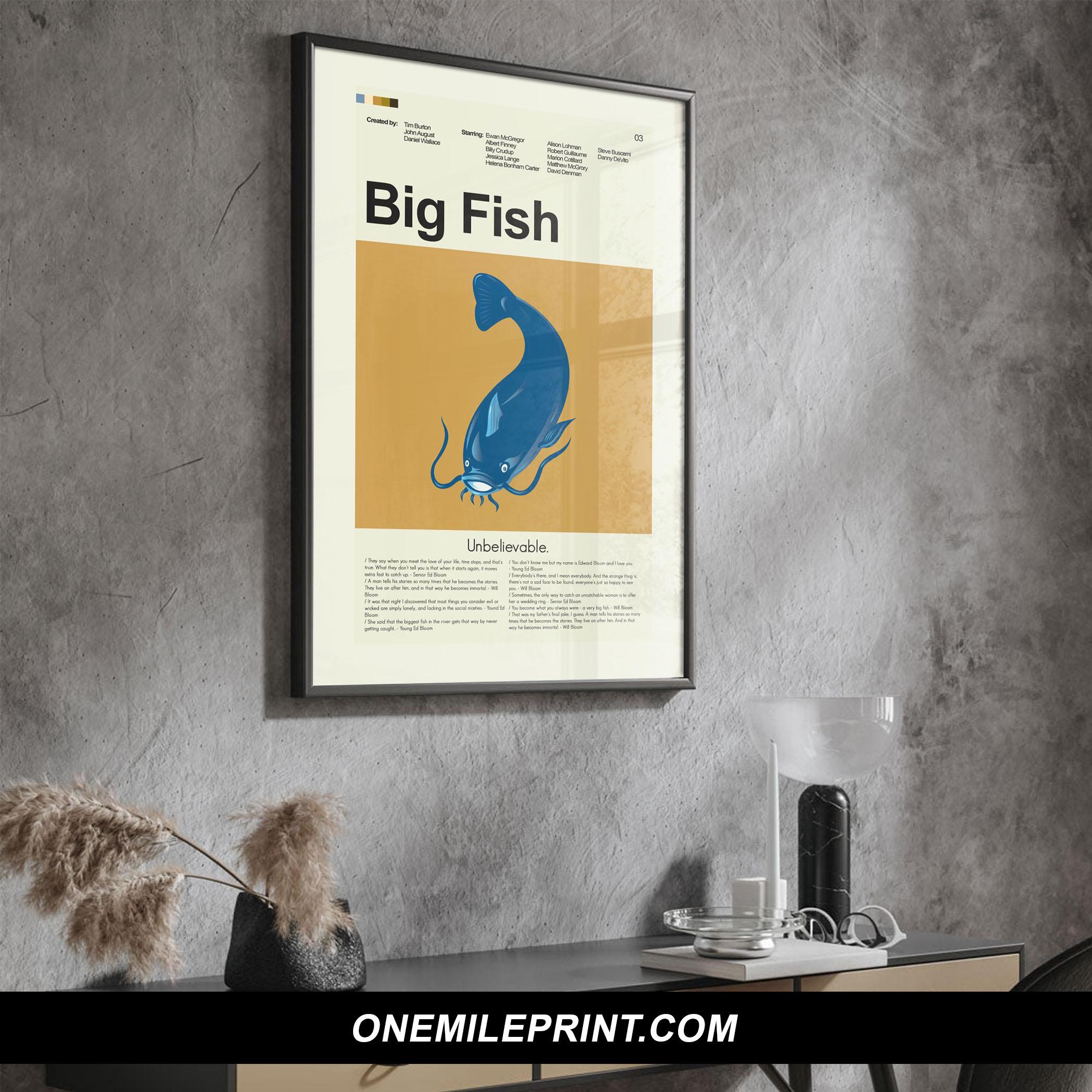 Mid Century Modern Big Fish Movie Poster