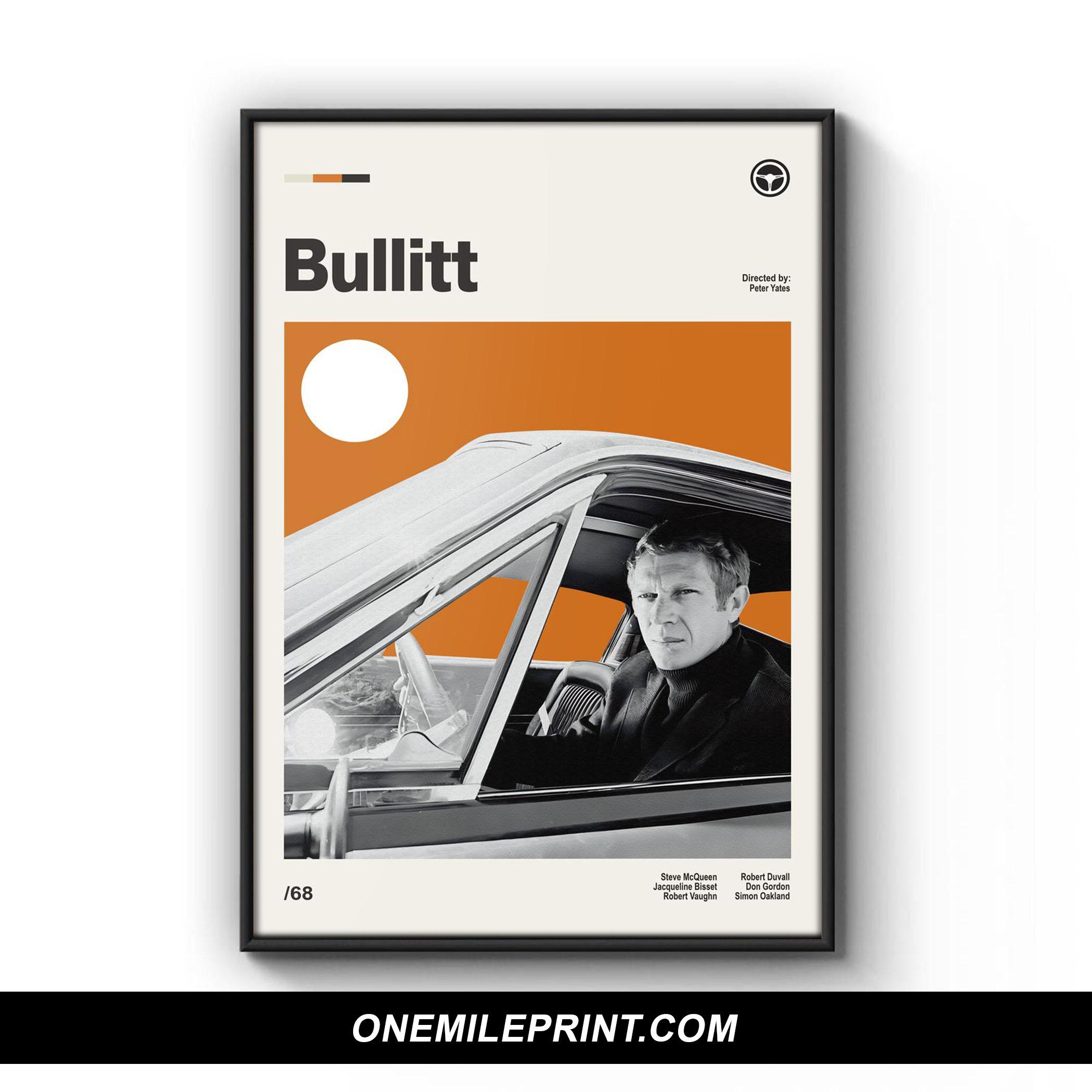Mid Century Bullitt Movie Poster