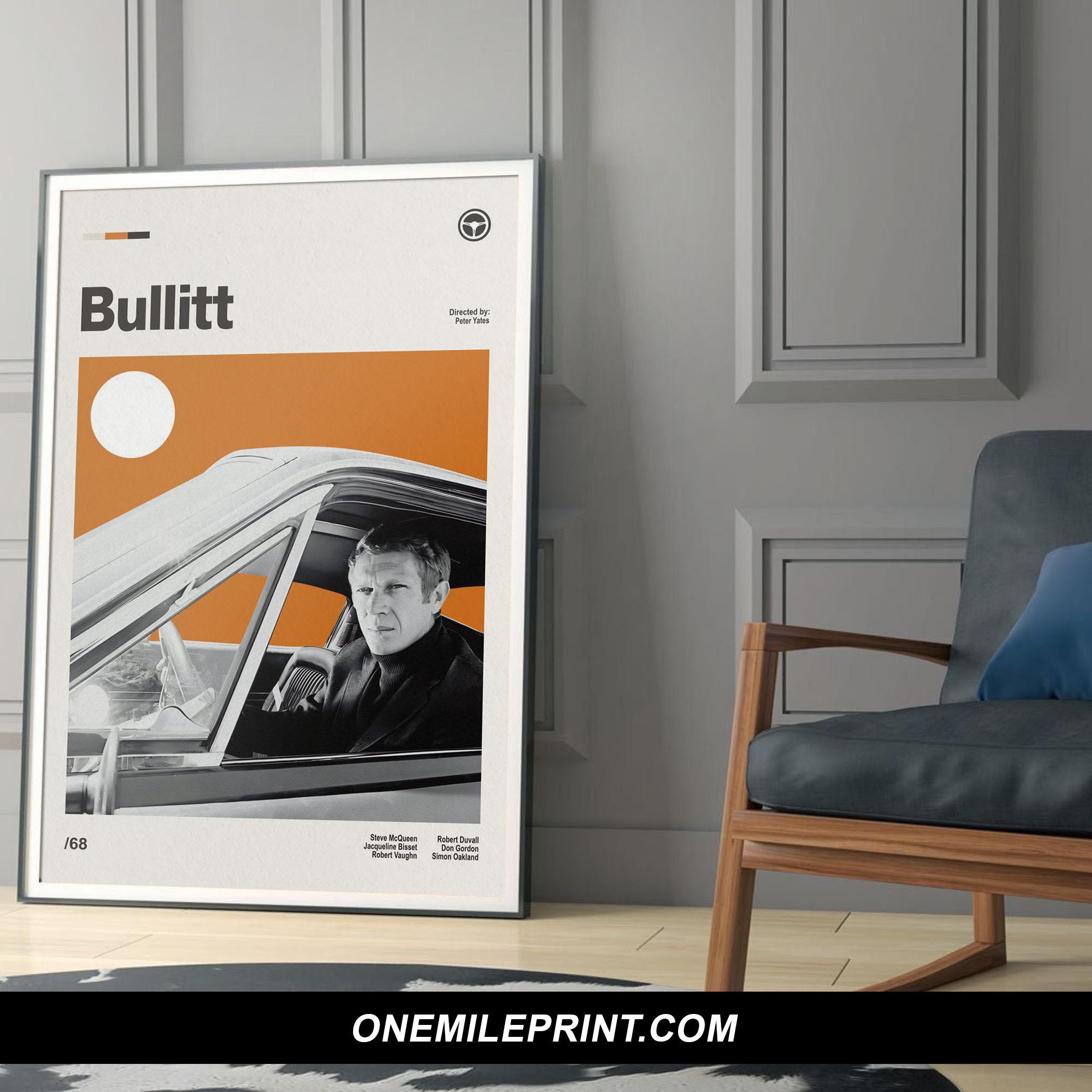 Mid Century Bullitt Movie Poster