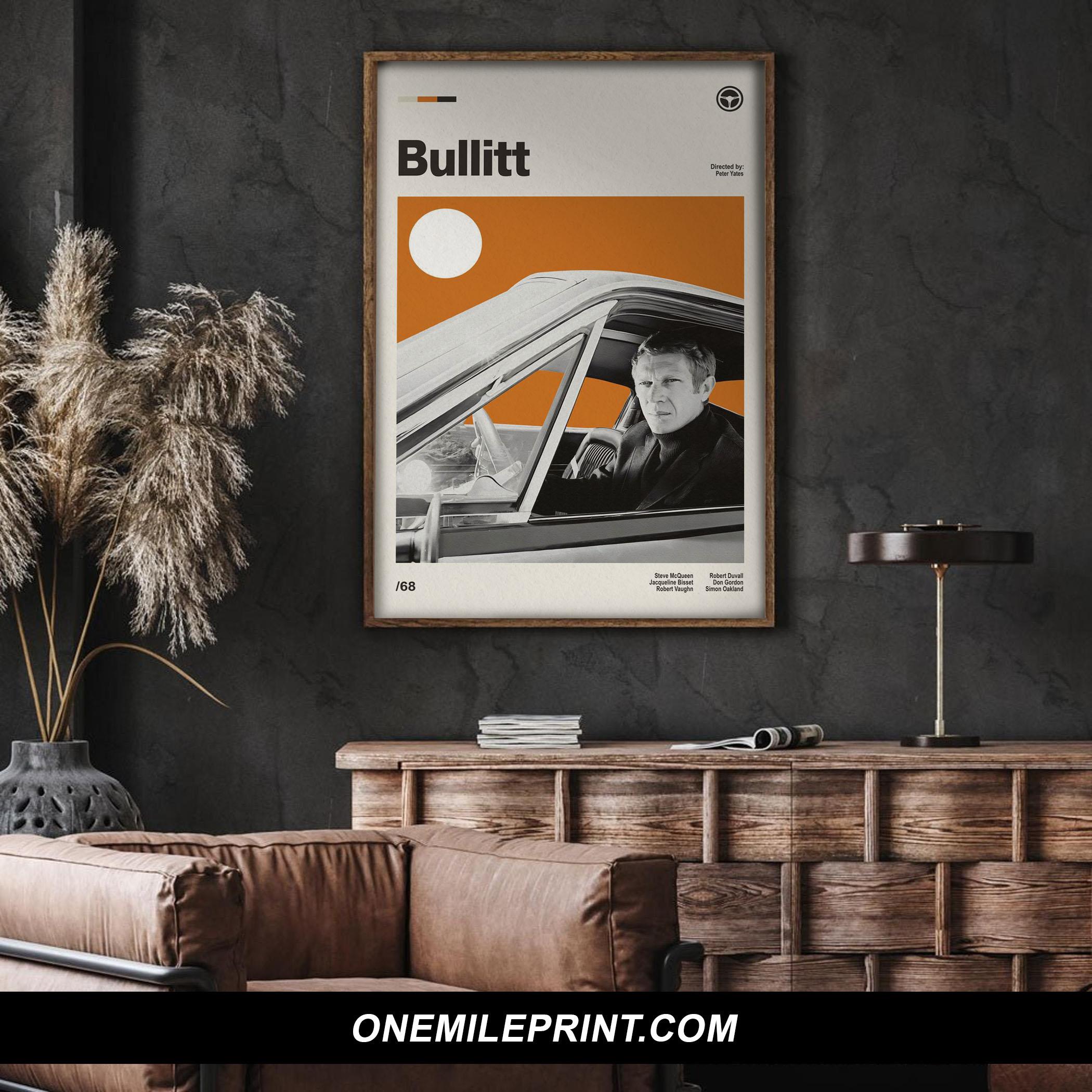 Mid Century Bullitt Movie Poster