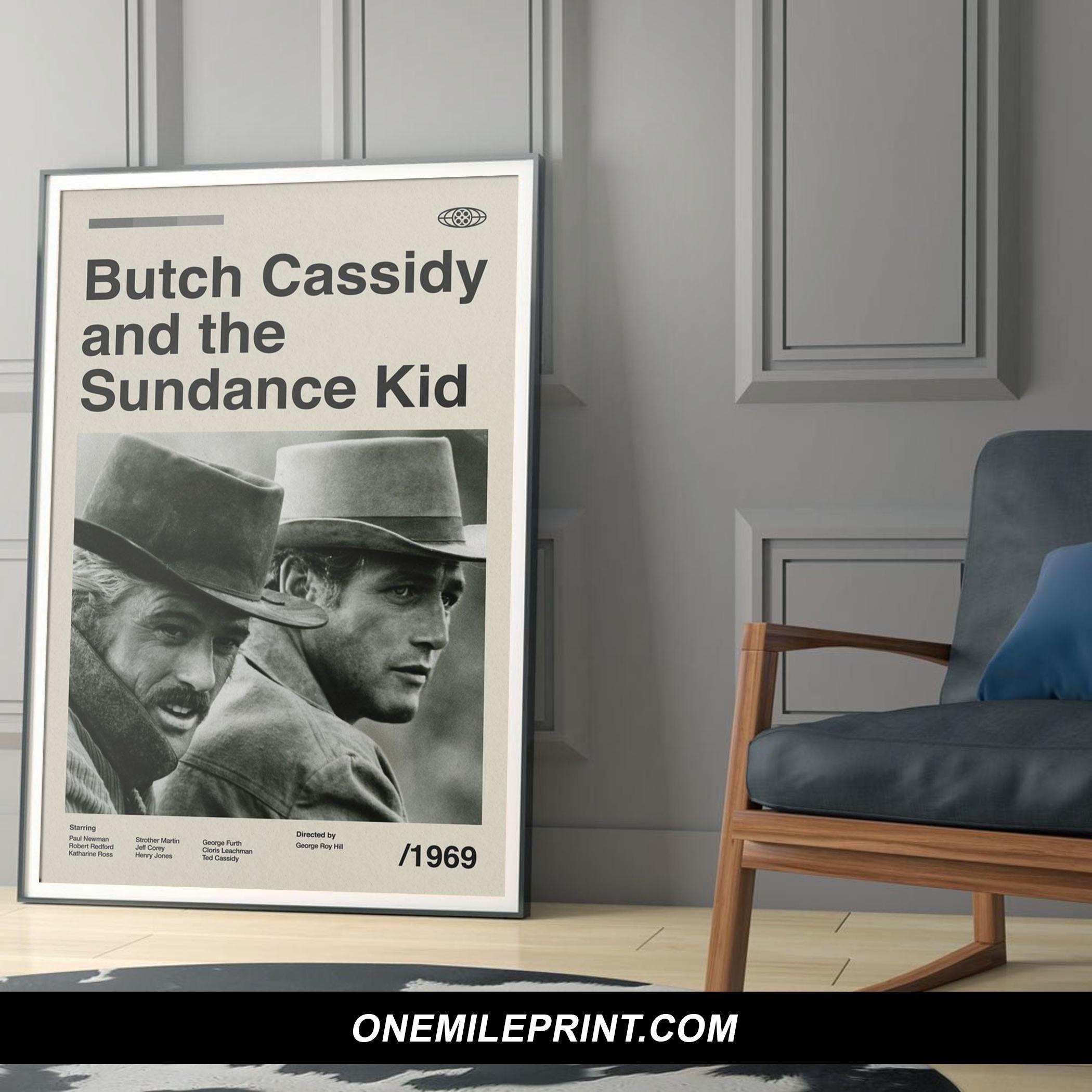 Midcentury Butch Cassidy and the Sundance Kid Movie Poster