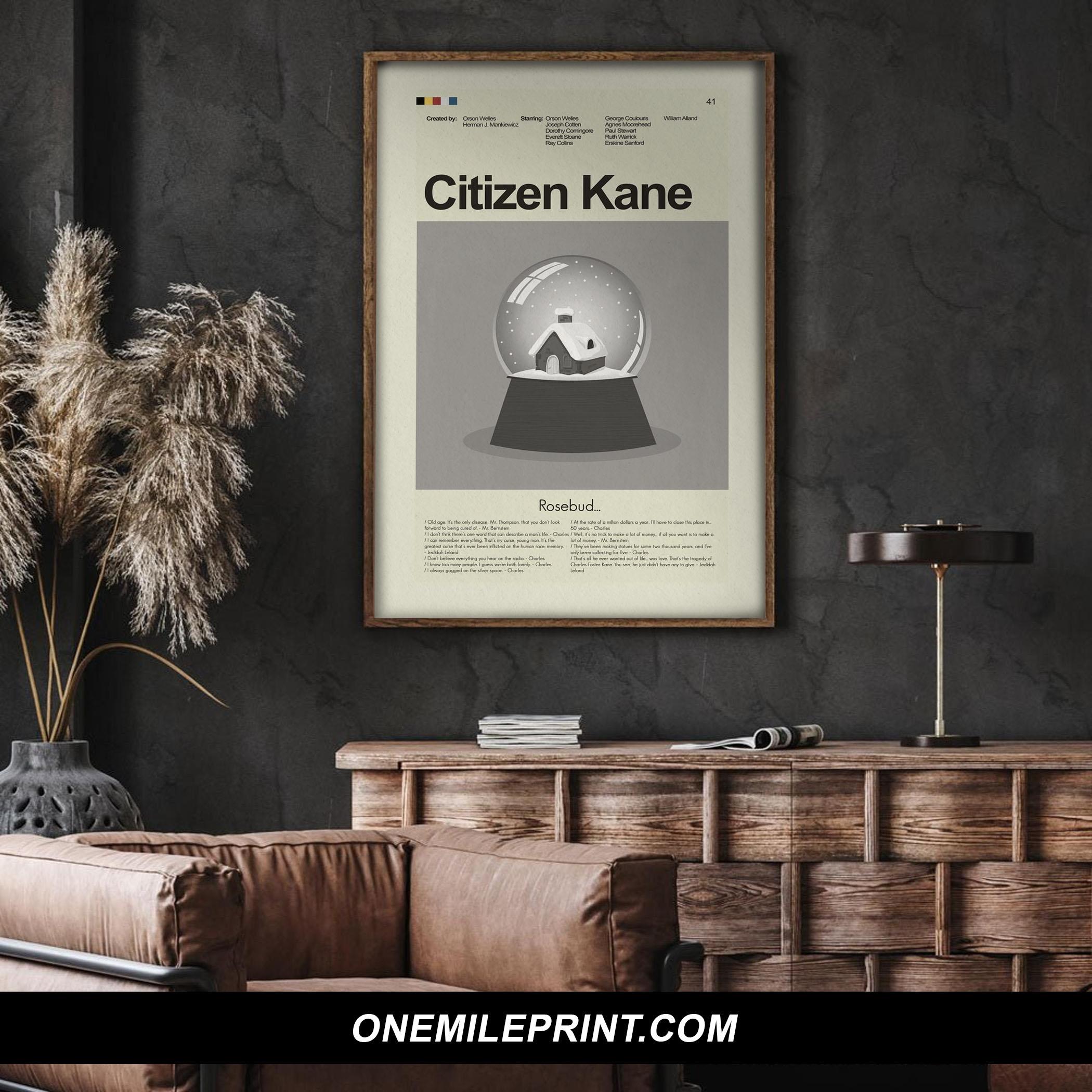 Mid Century Modern Citizen Kane Movie Poster