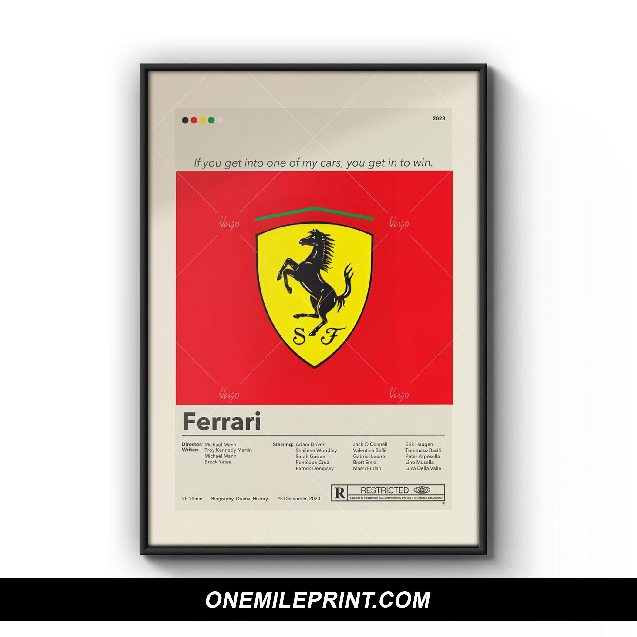 Minimalist Ferrari Movie Poster