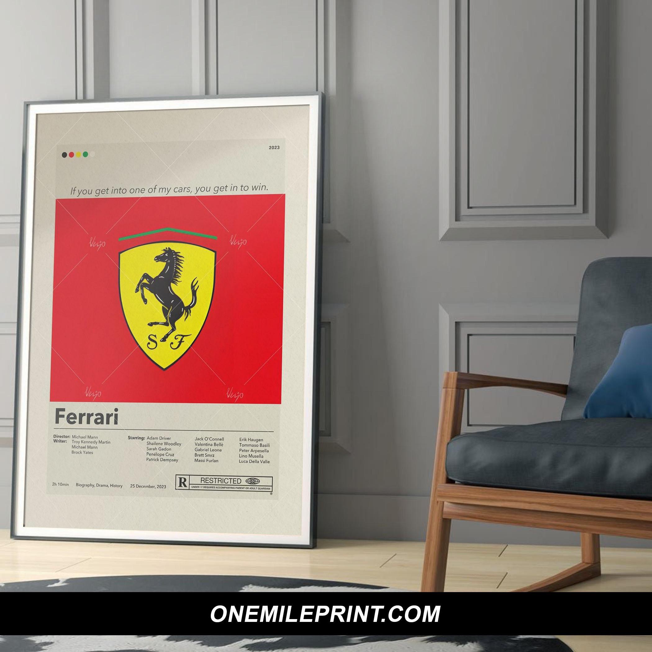Minimalist Ferrari Movie Poster