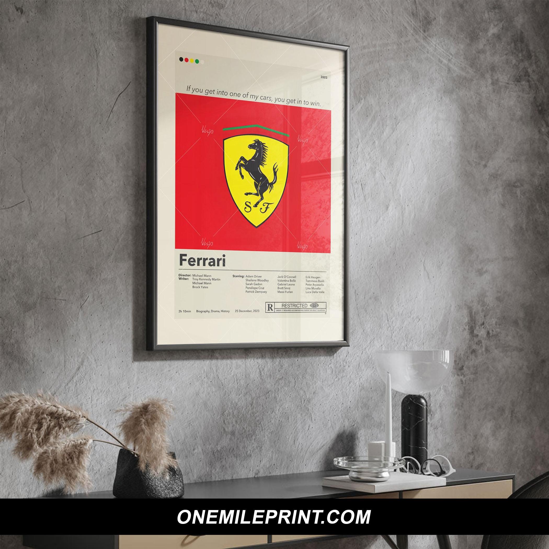 Minimalist Ferrari Movie Poster