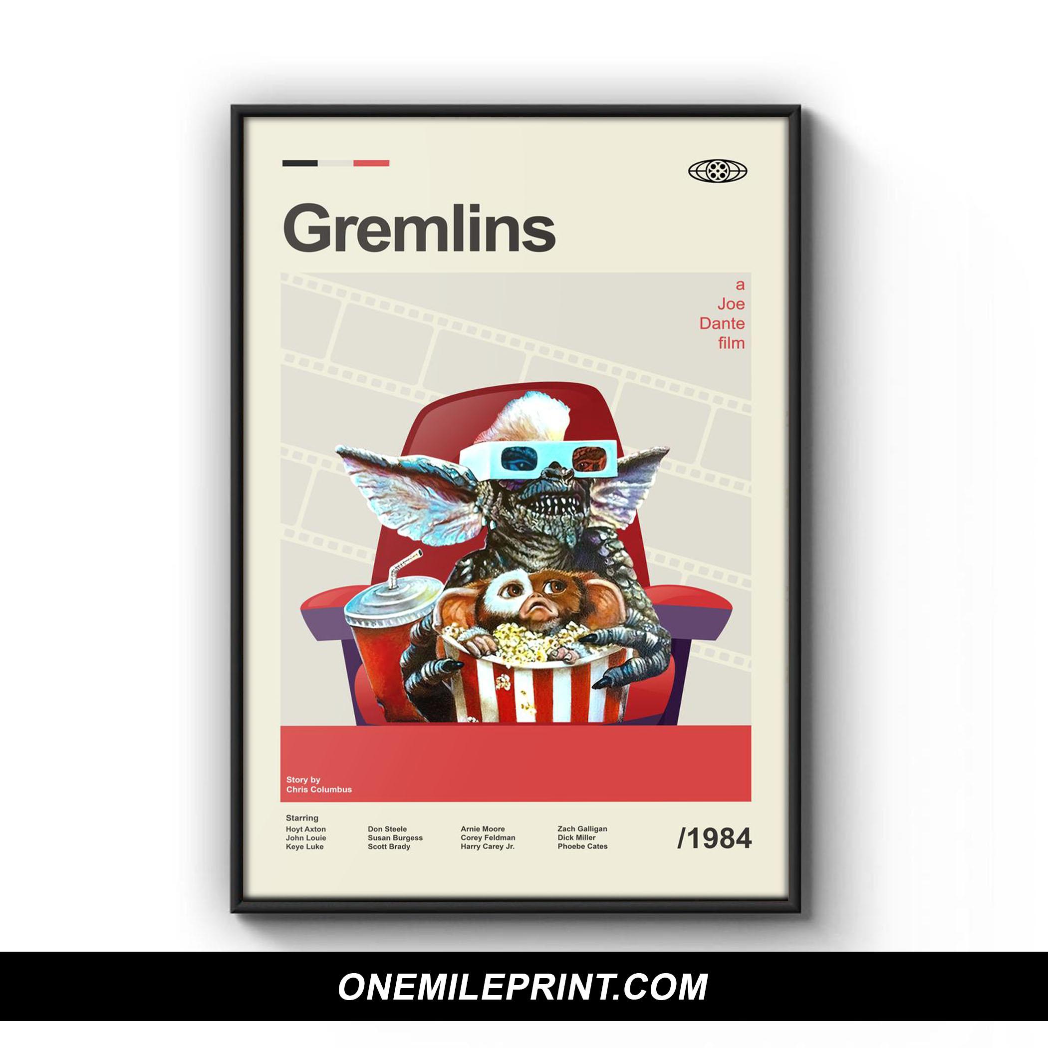 Mid Century Gremlins Movie Poster