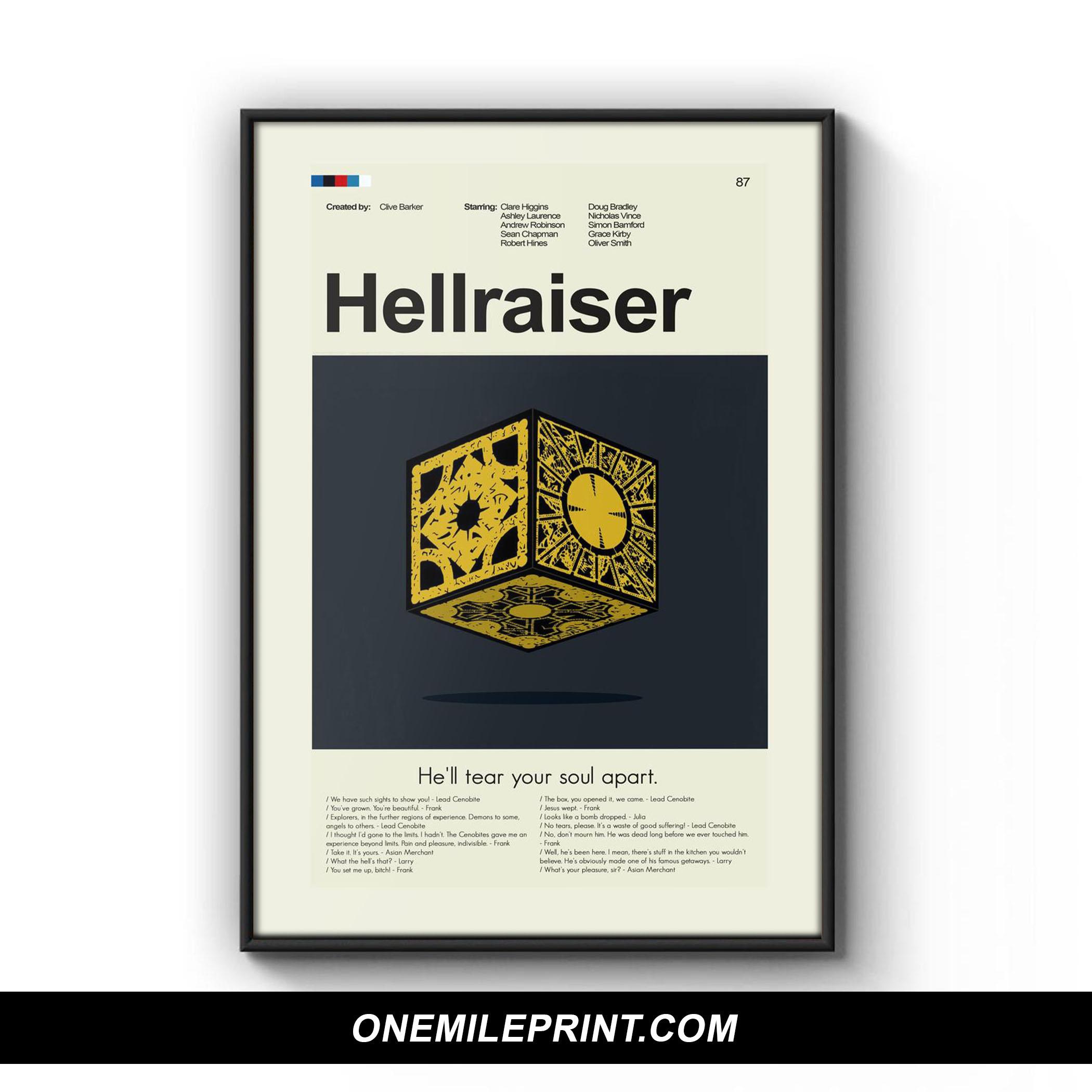 Mid Century Modern Hellraiser Movie Poster