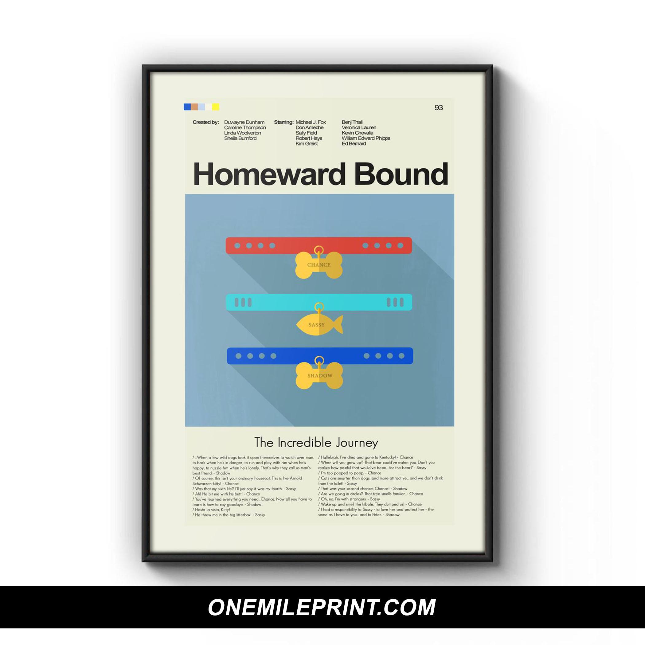 Mid Century Modern Homeward Bound: The Incredible Journey Movie Poster