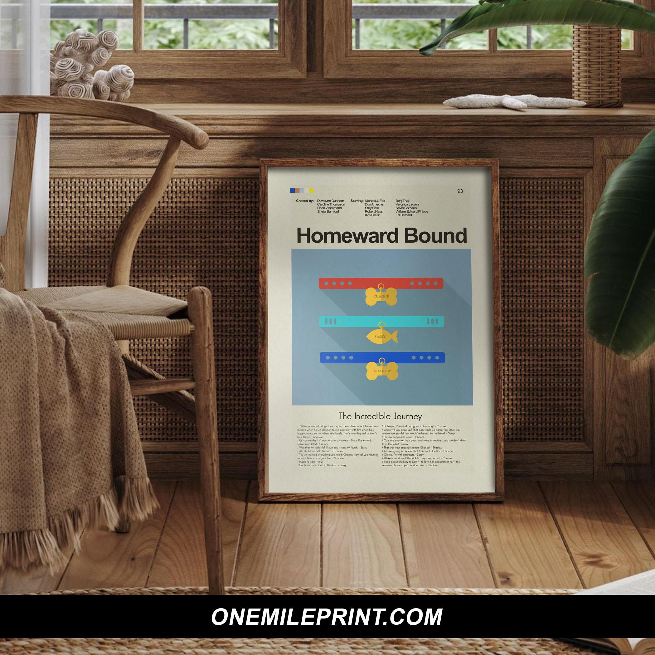 Mid Century Modern Homeward Bound: The Incredible Journey Movie Poster