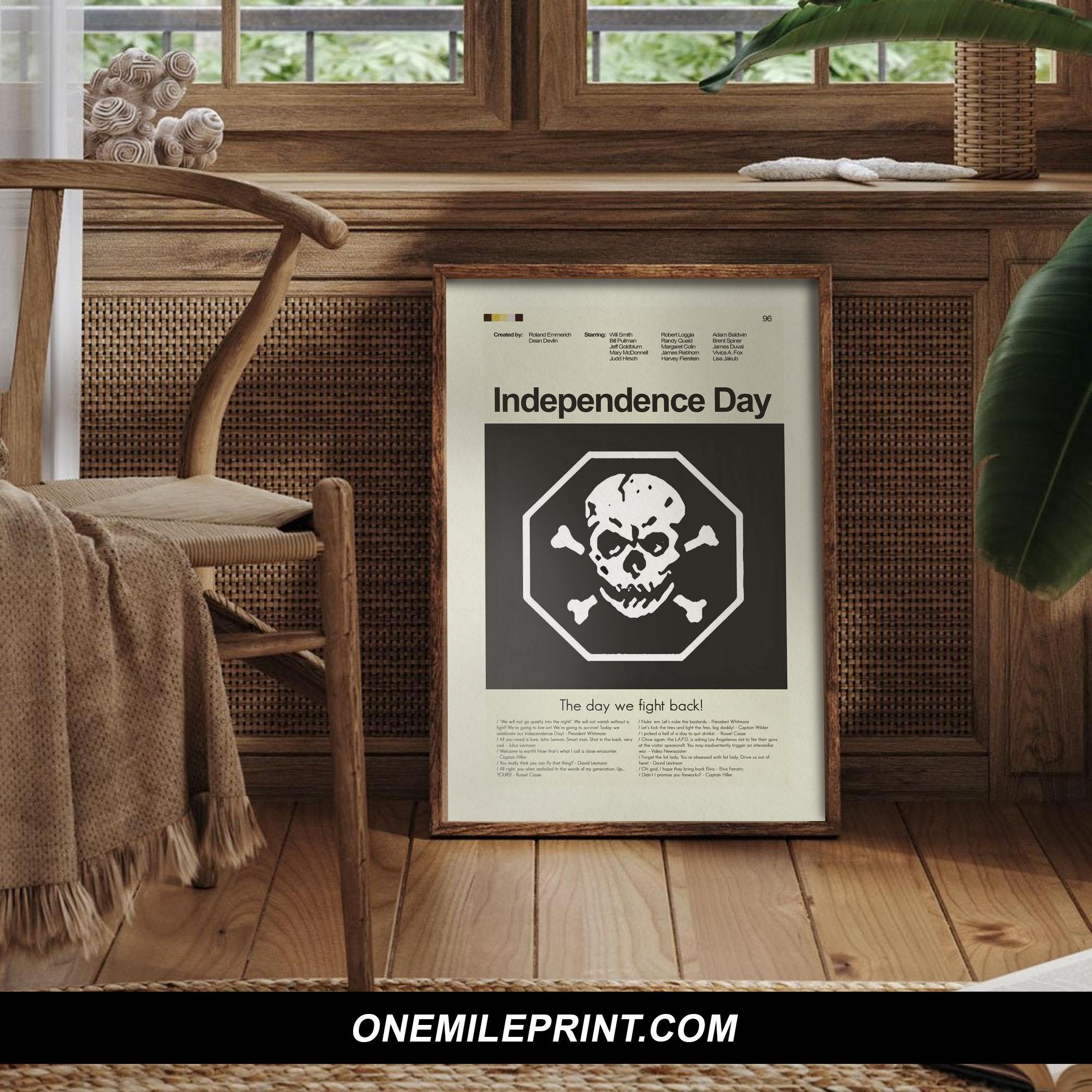 Mid Century Modern Independence Day Movie Poster