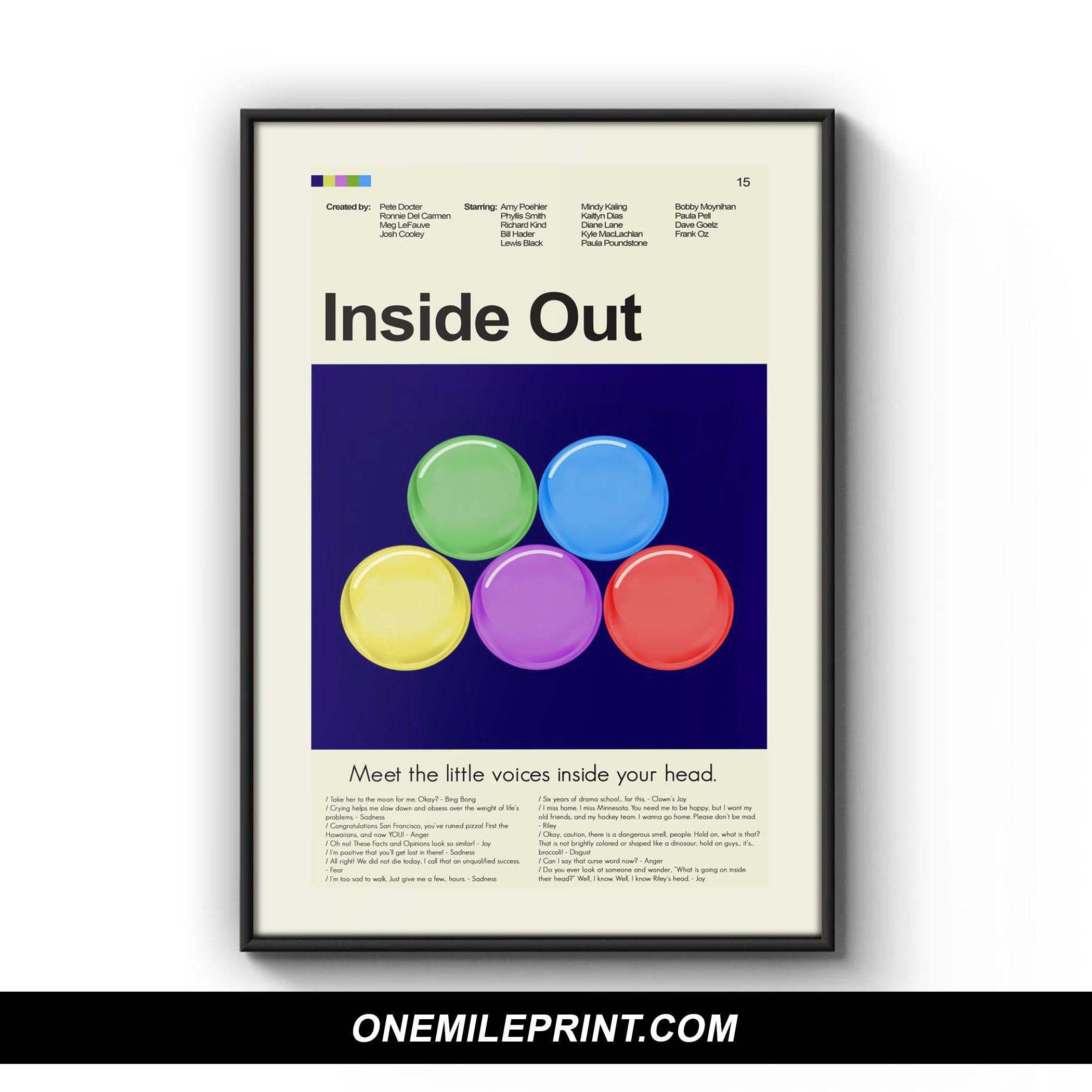 Mid Century Modern Inside Out 2 Movie Poster