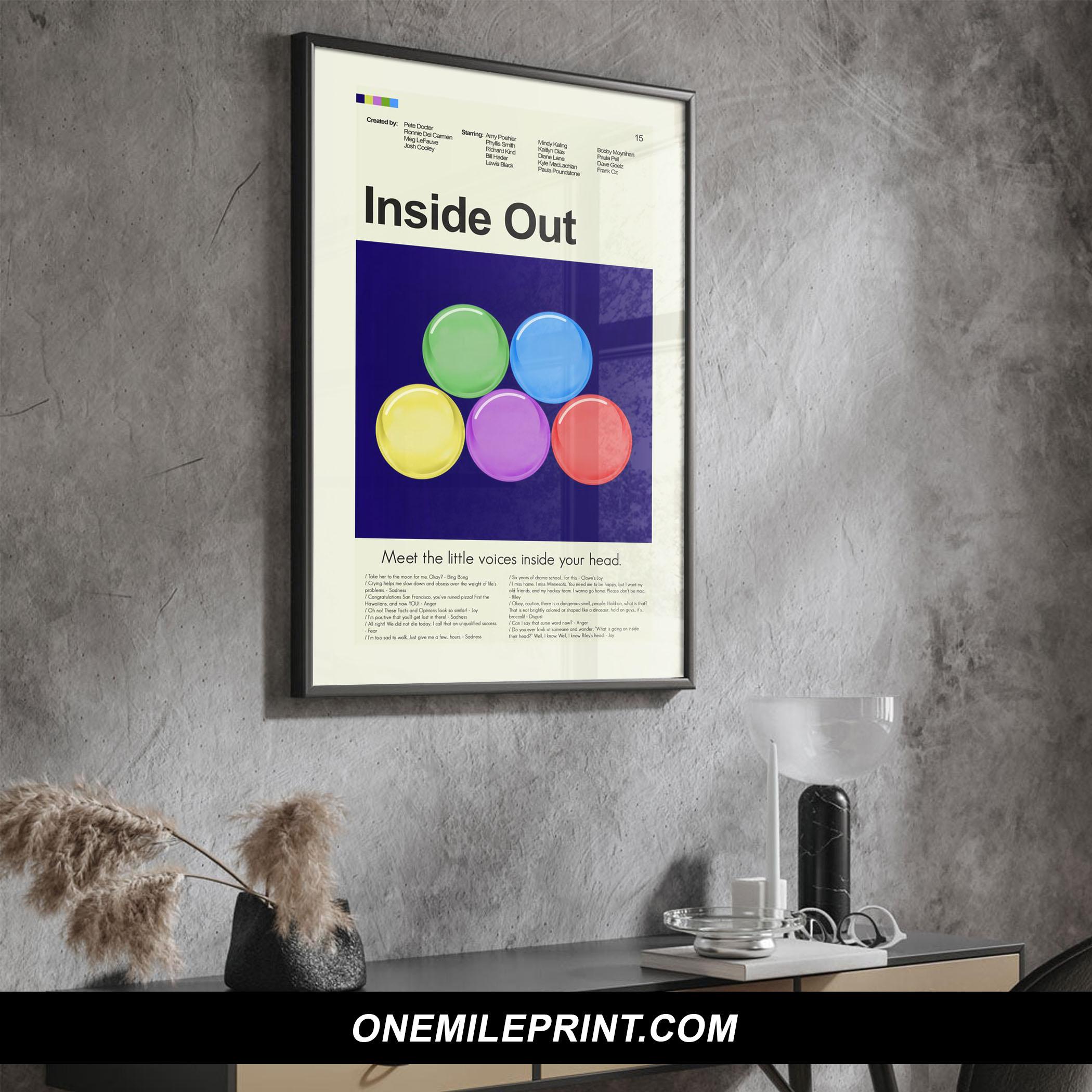 Mid Century Modern Inside Out 2 Movie Poster