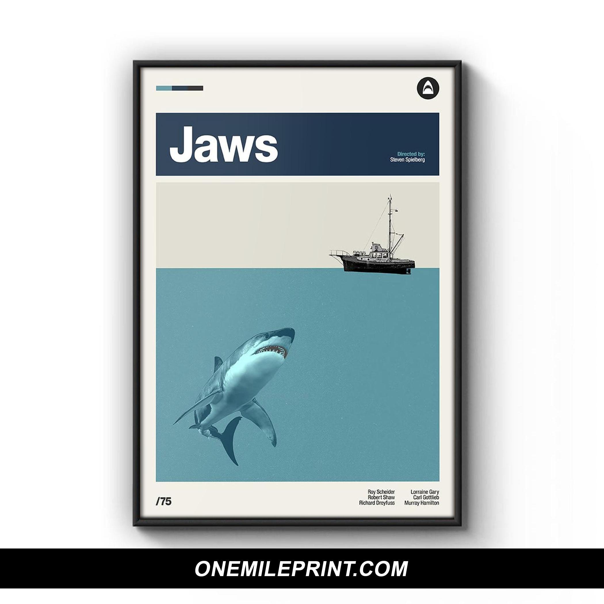 Retro Modern Jaws Movie Poster