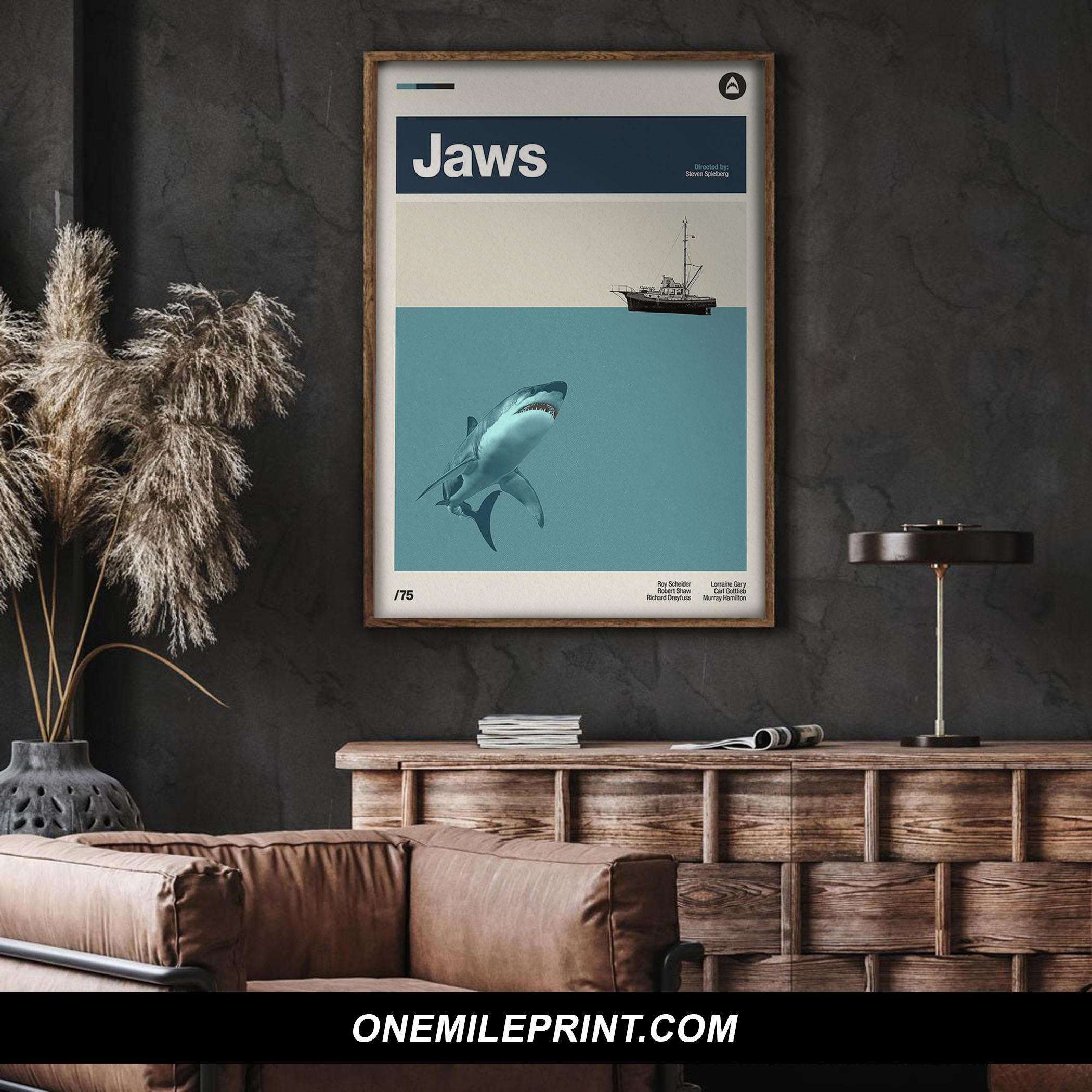 Retro Modern Jaws Movie Poster