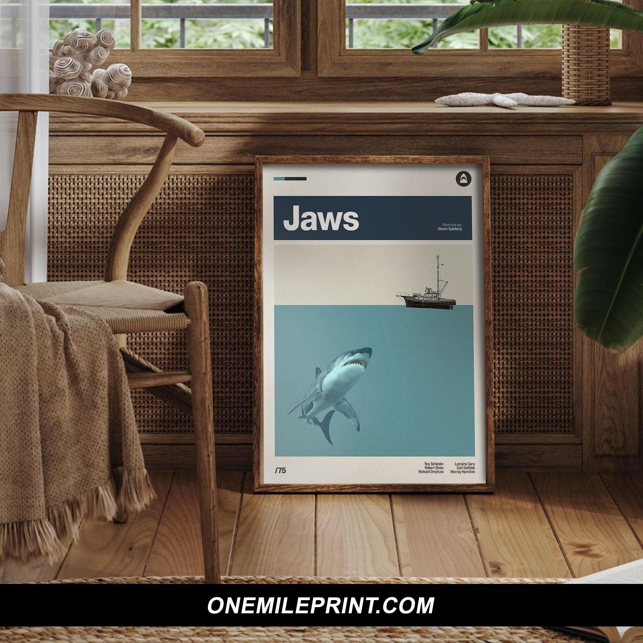 Retro Modern Jaws Movie Poster