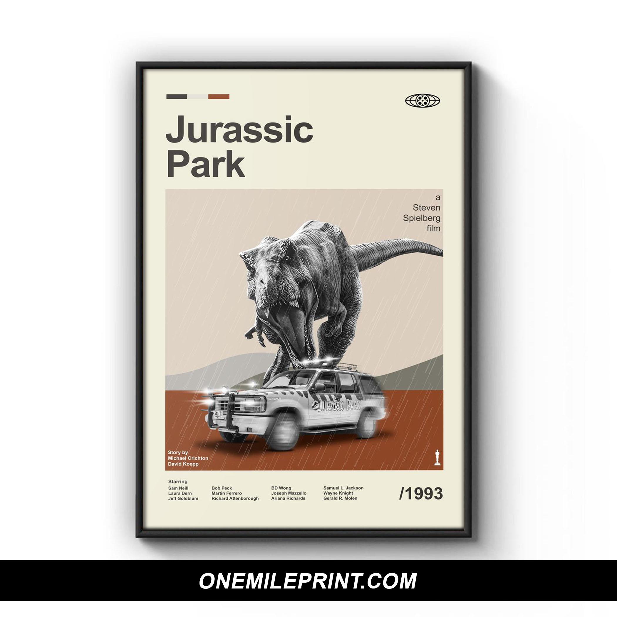 Mid Century Jurassic Park Movie Poster