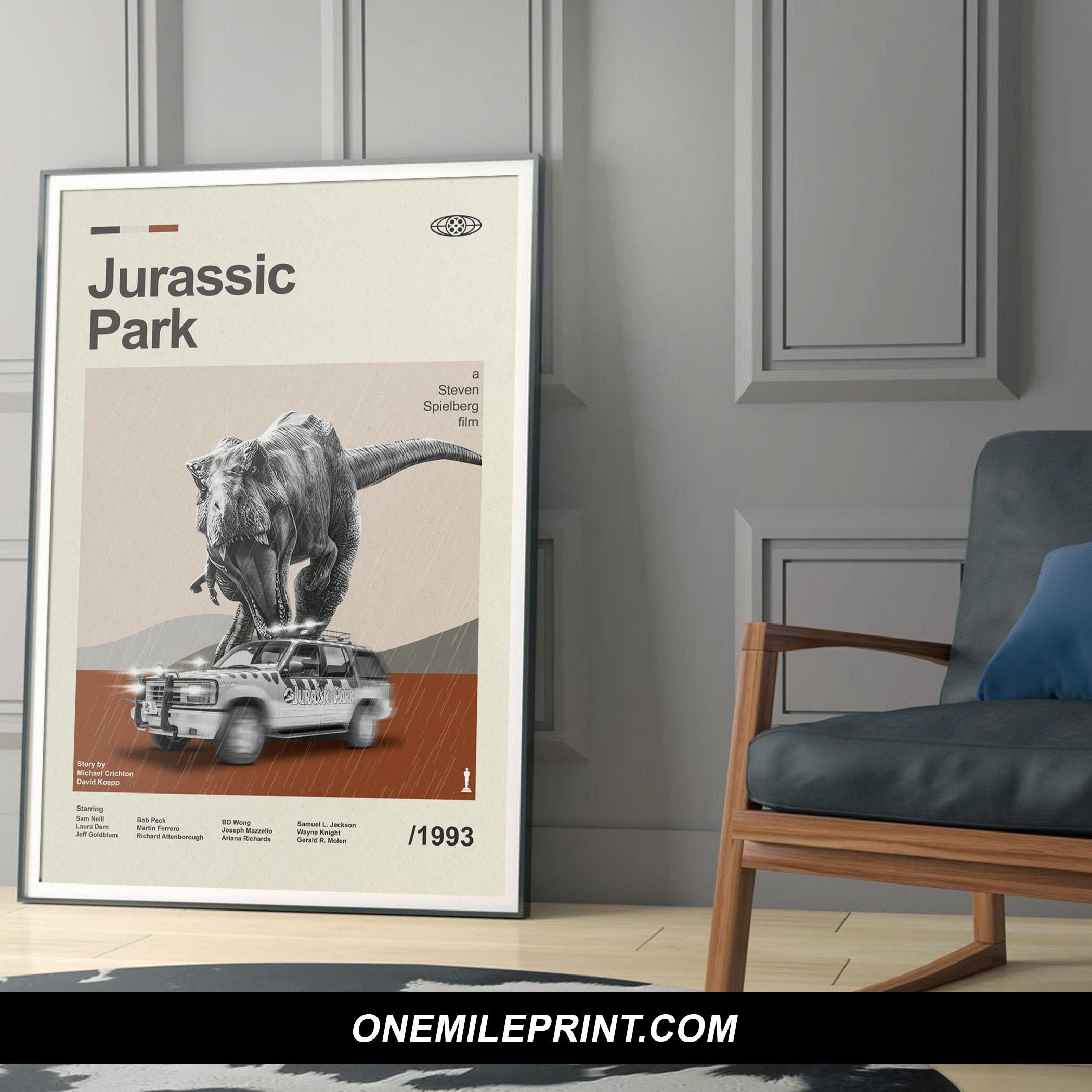 Mid Century Jurassic Park Movie Poster
