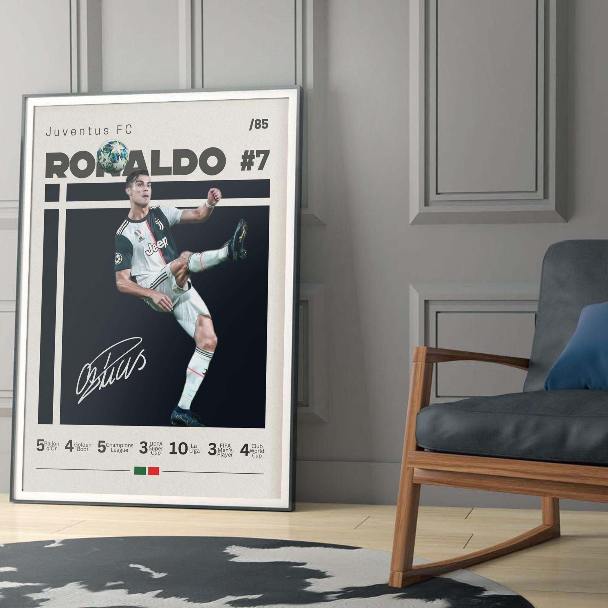 Mid Century Christiano Ronaldo Juventus FC Poster