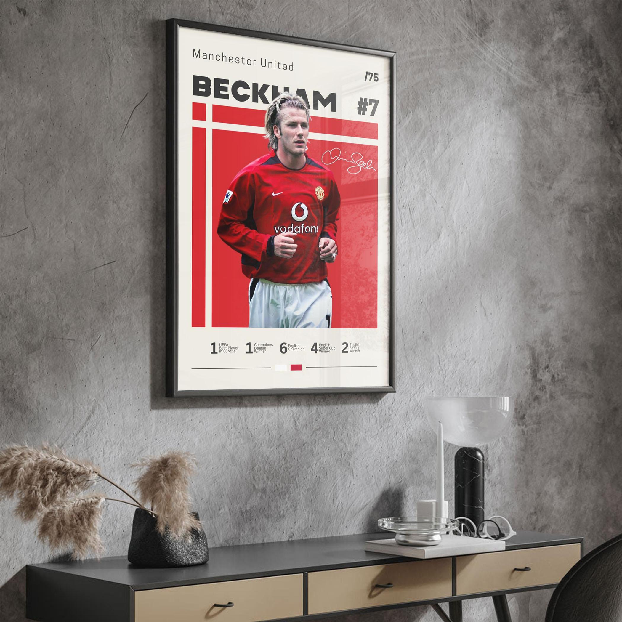 Mid Century David Beckham Manchester United Poster