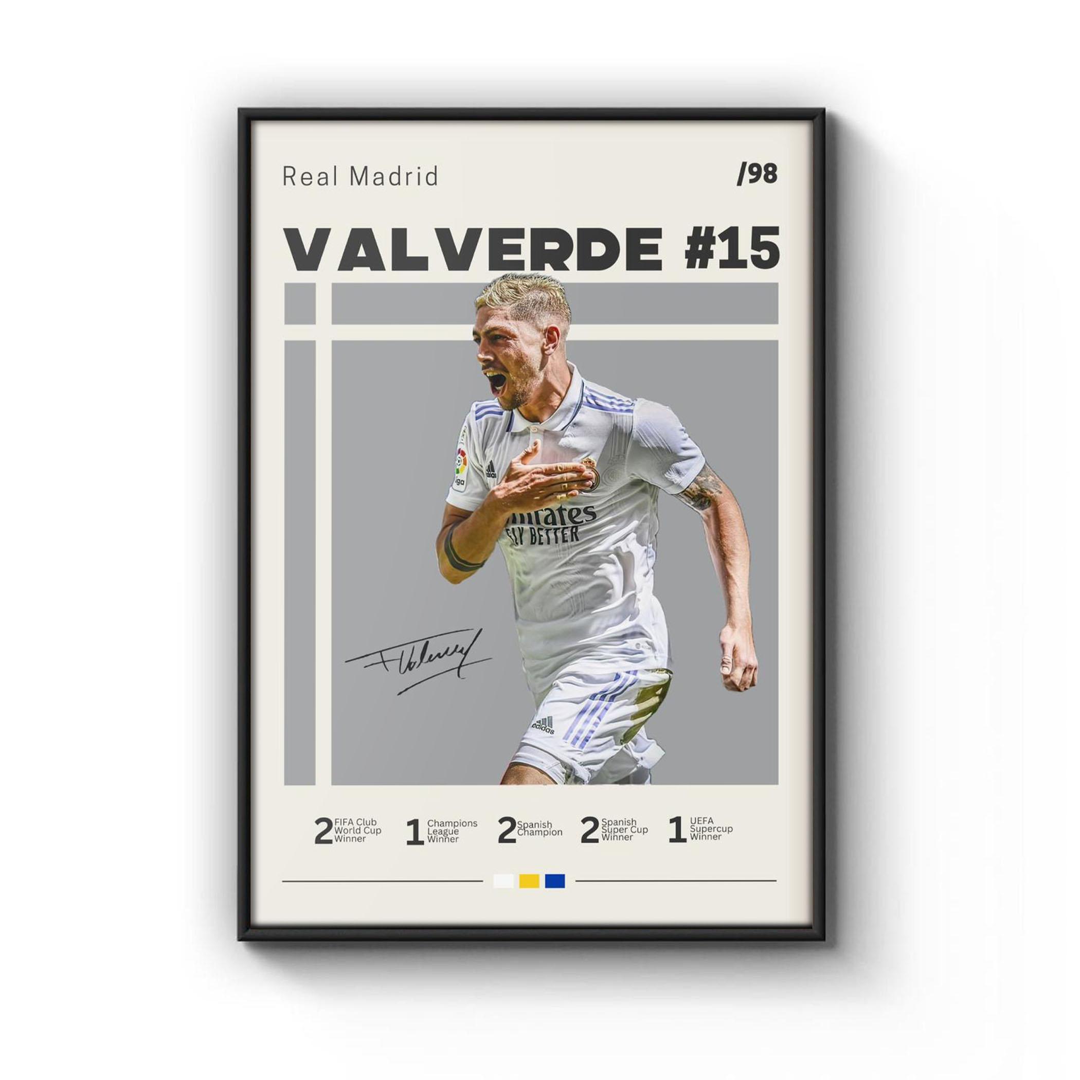 Mid Century Federico Valverde Real Madrid Poster