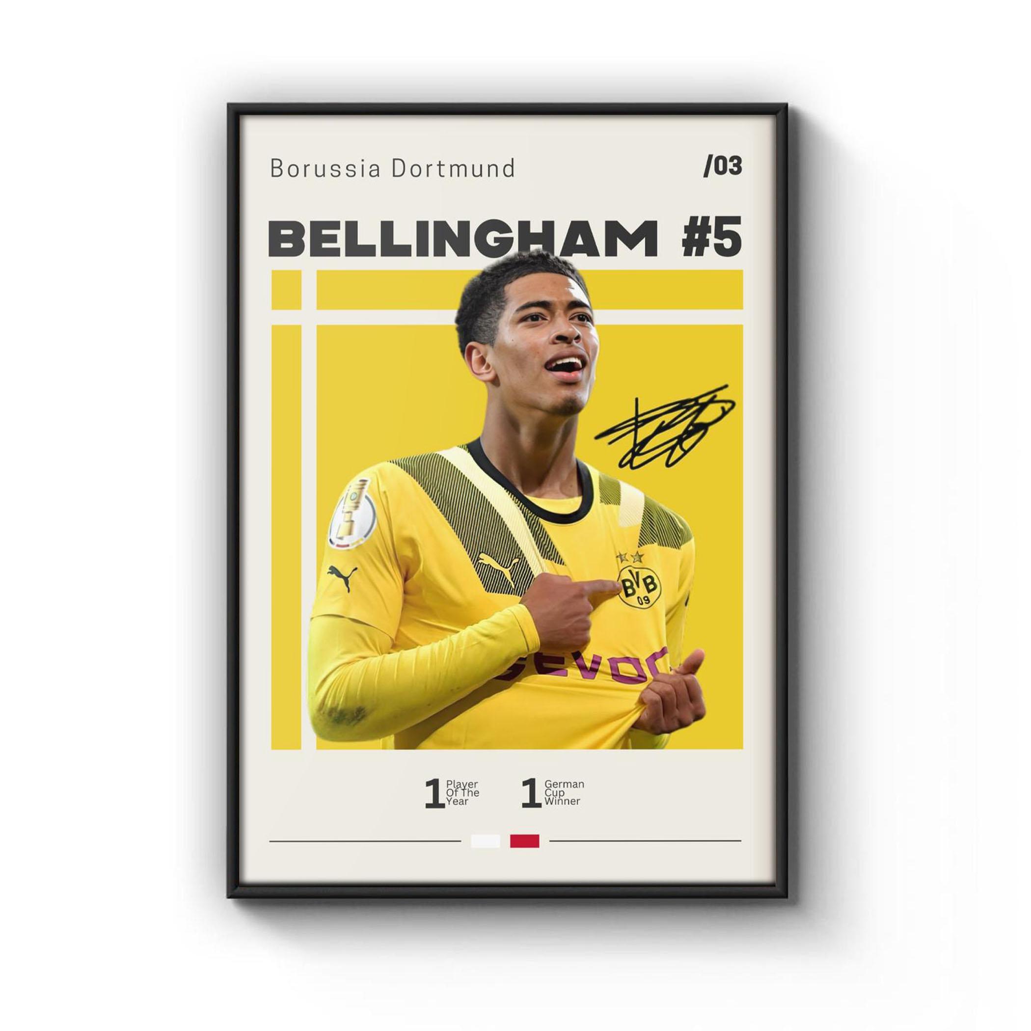 Mid Century Jude Bellingham Borussia Dortmund Poster