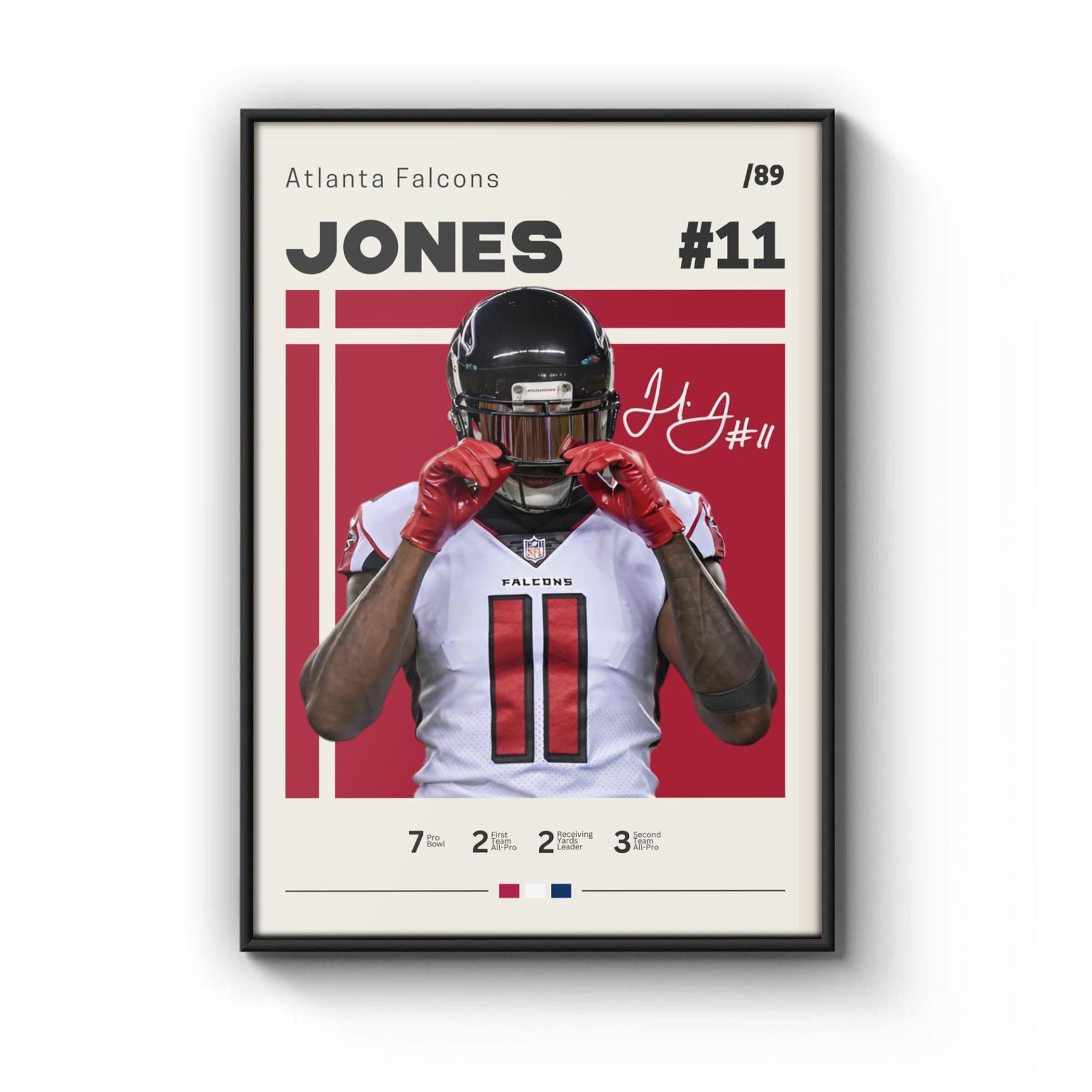 Mid Century Julio Jones Atlanta Falcons Poster