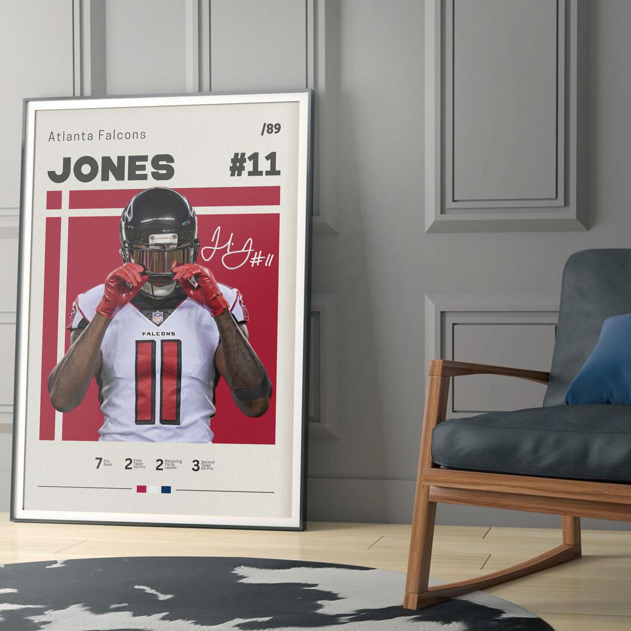 Mid Century Julio Jones Atlanta Falcons Poster