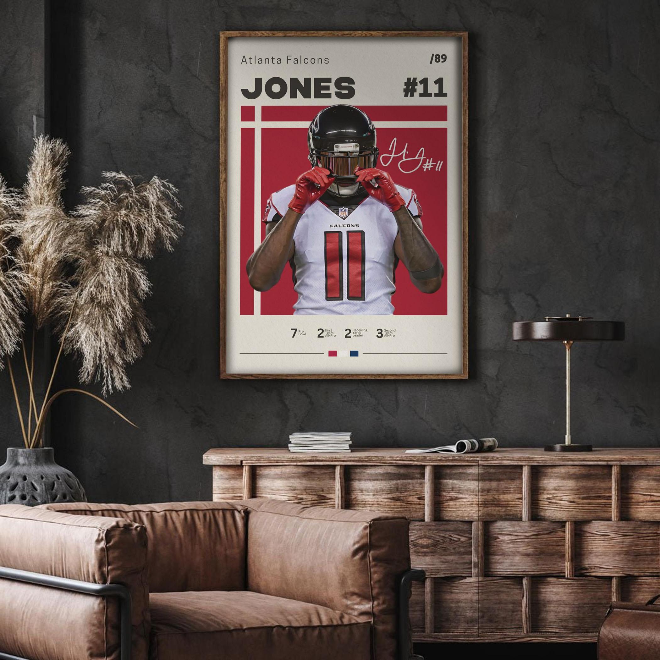 Mid Century Julio Jones Atlanta Falcons Poster