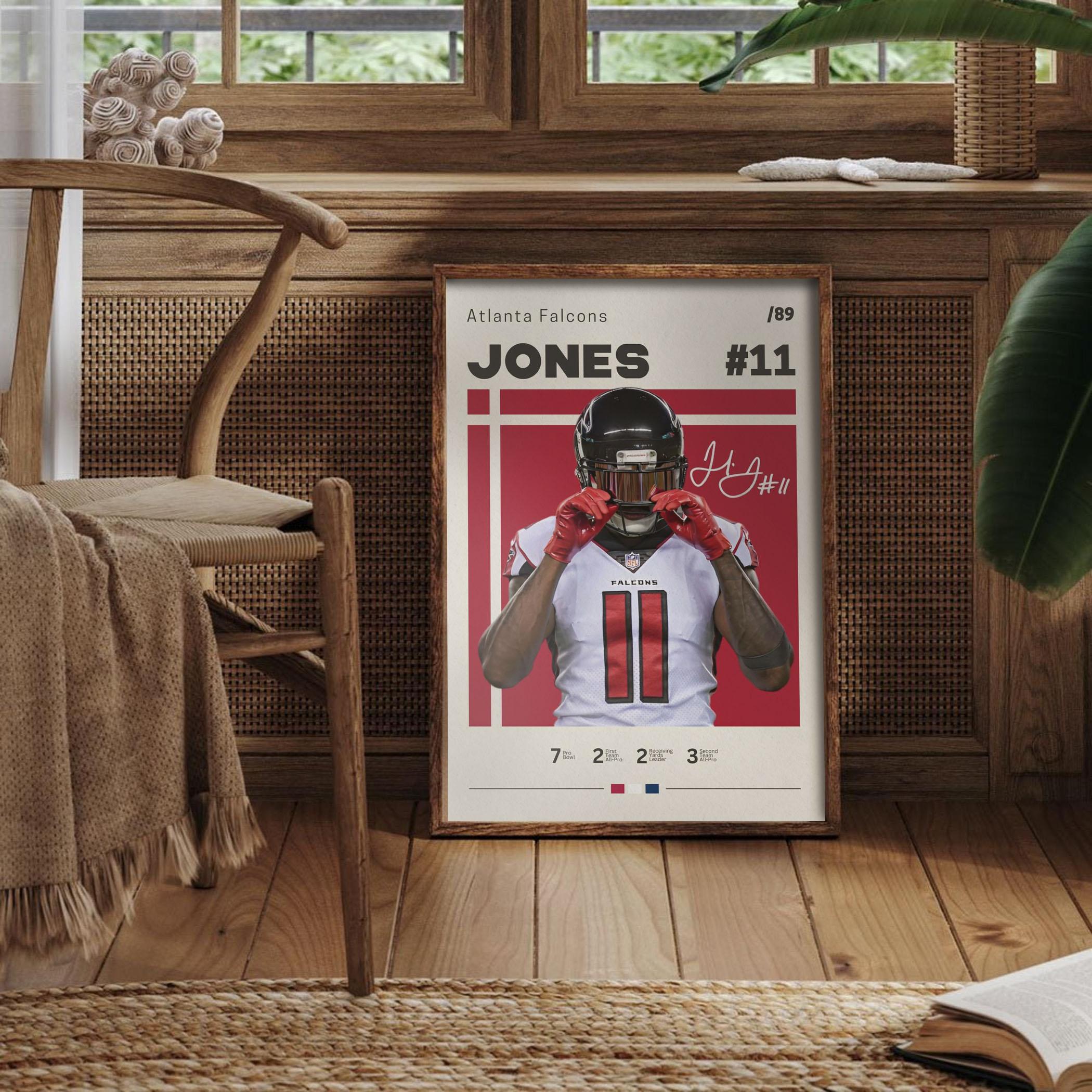 Mid Century Julio Jones Atlanta Falcons Poster