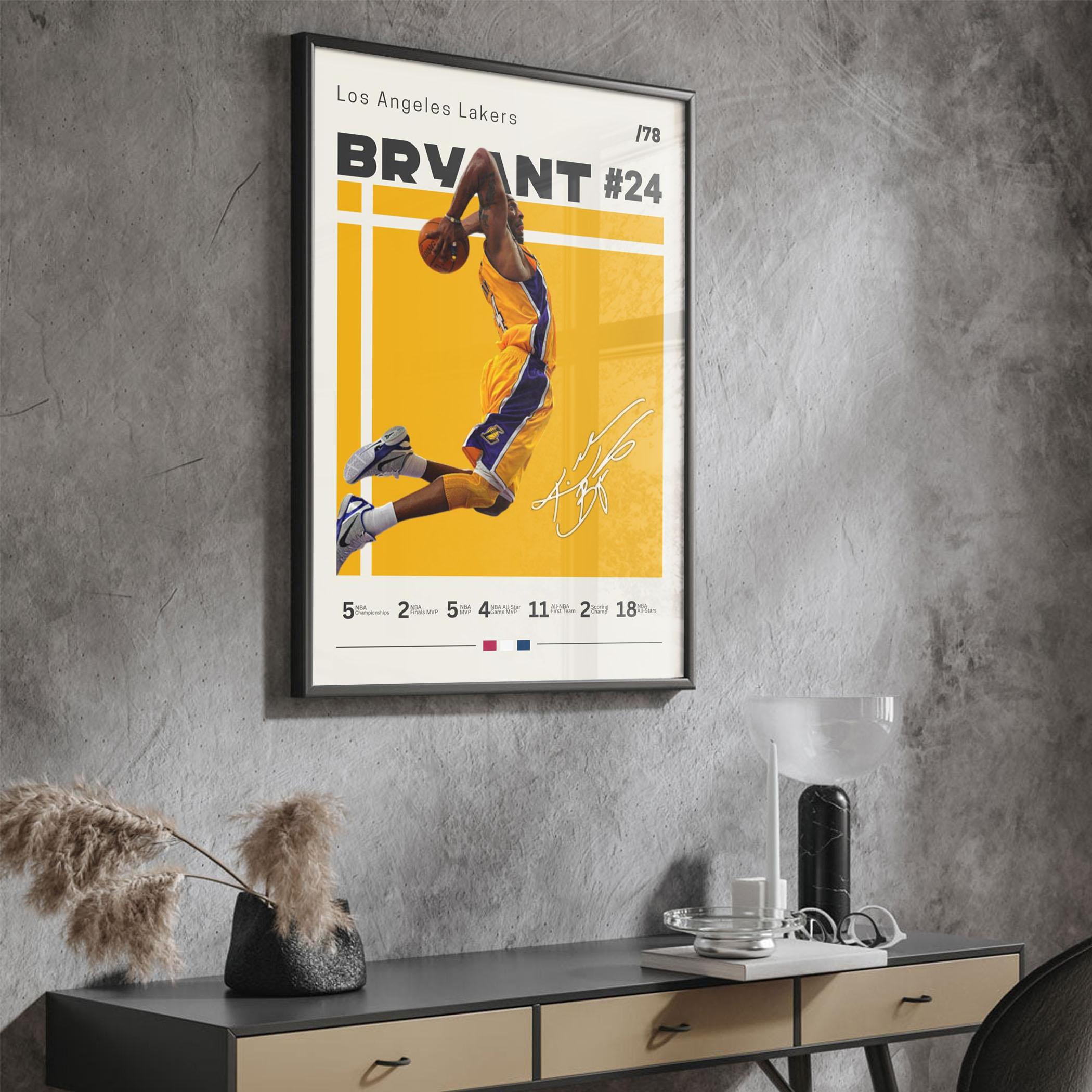 Mid Century Kobe Bryant LA Lakers Poster