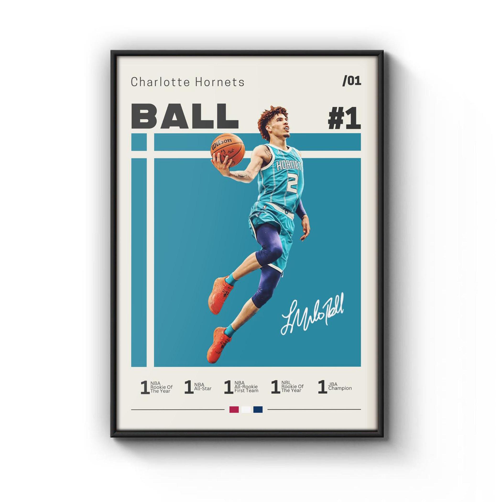 Mid Century LaMelo Ball Charlotte Hornets Poster