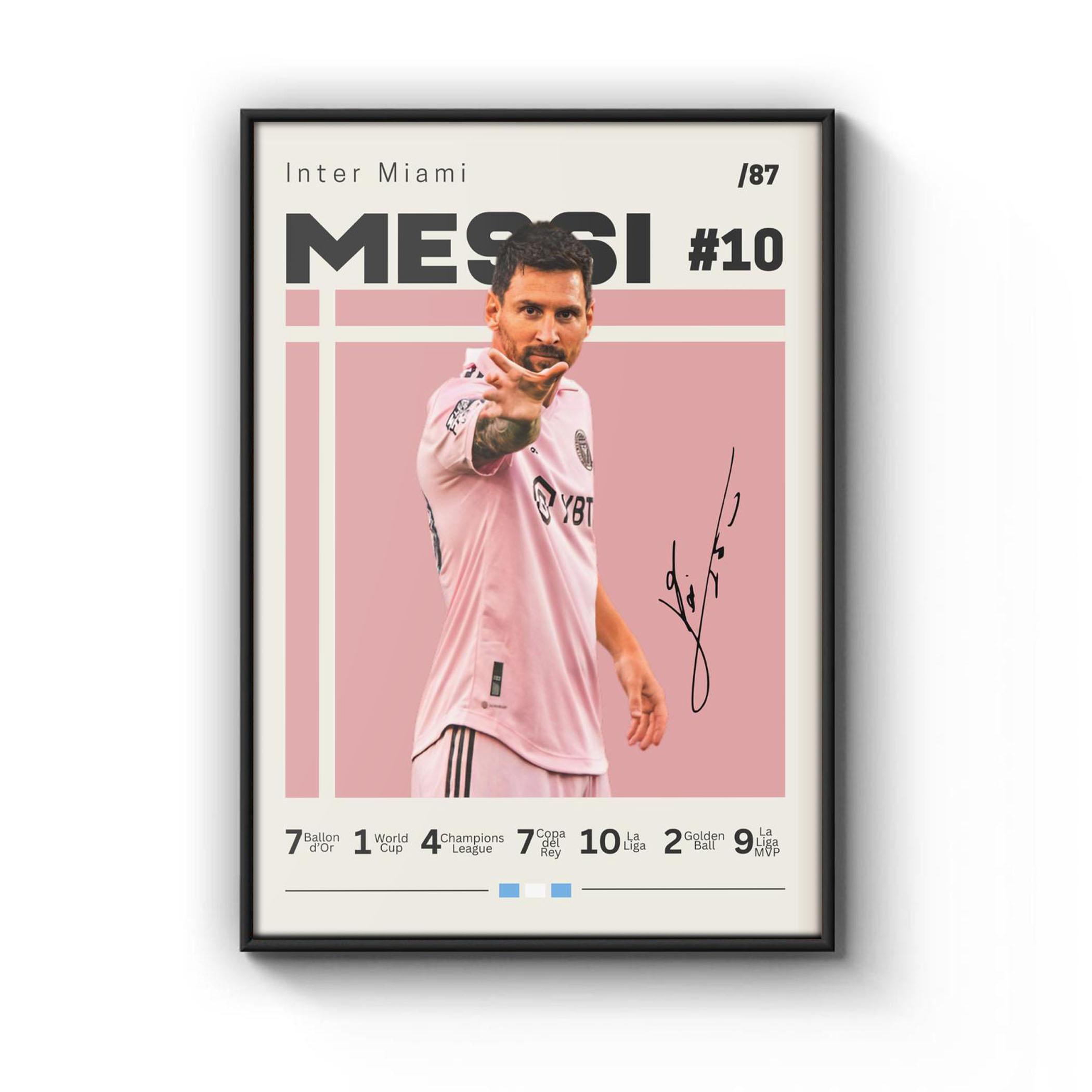 Mid Century Lionel Messi Inter Miami Poster
