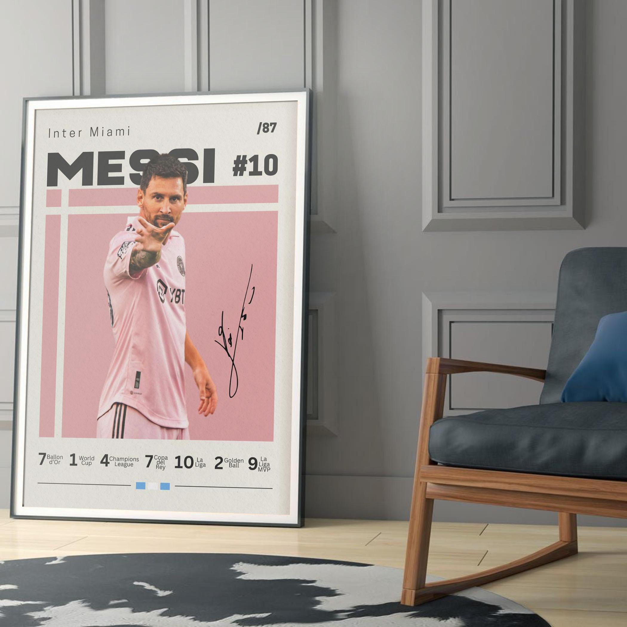 Mid Century Lionel Messi Inter Miami Poster