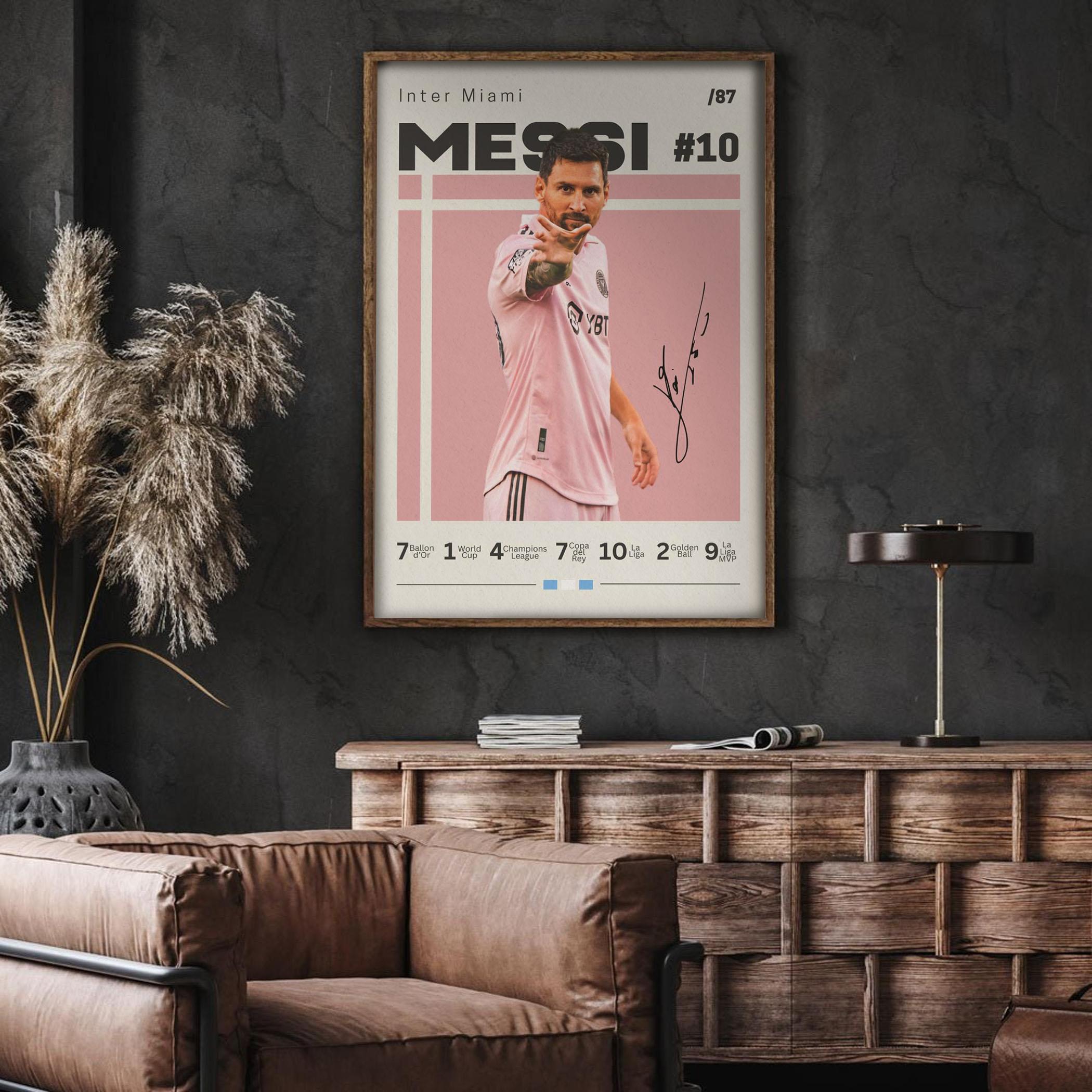 Mid Century Lionel Messi Inter Miami Poster