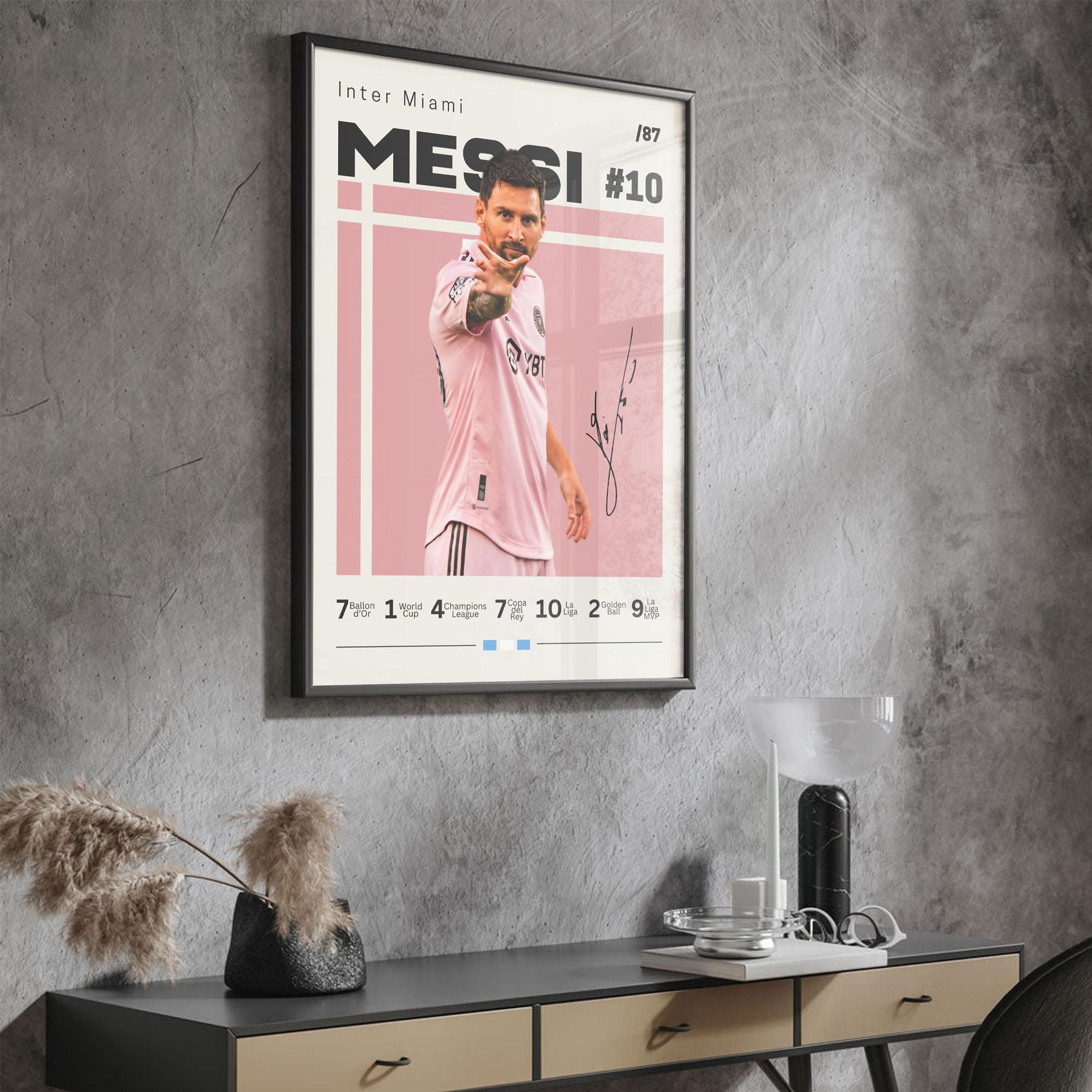 Mid Century Lionel Messi Inter Miami Poster