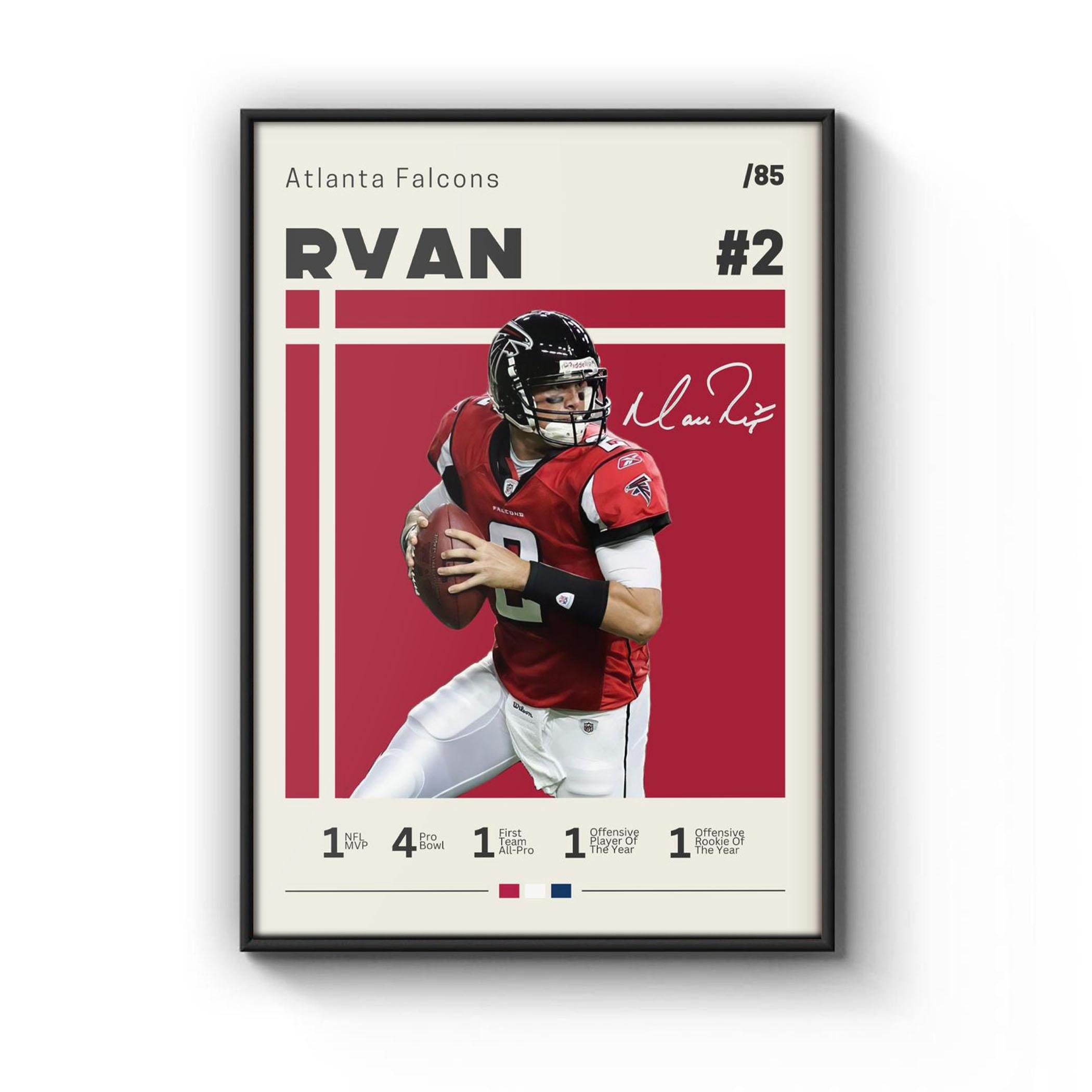 Mid Century Matt Ryan Atlanta Falcons Poster