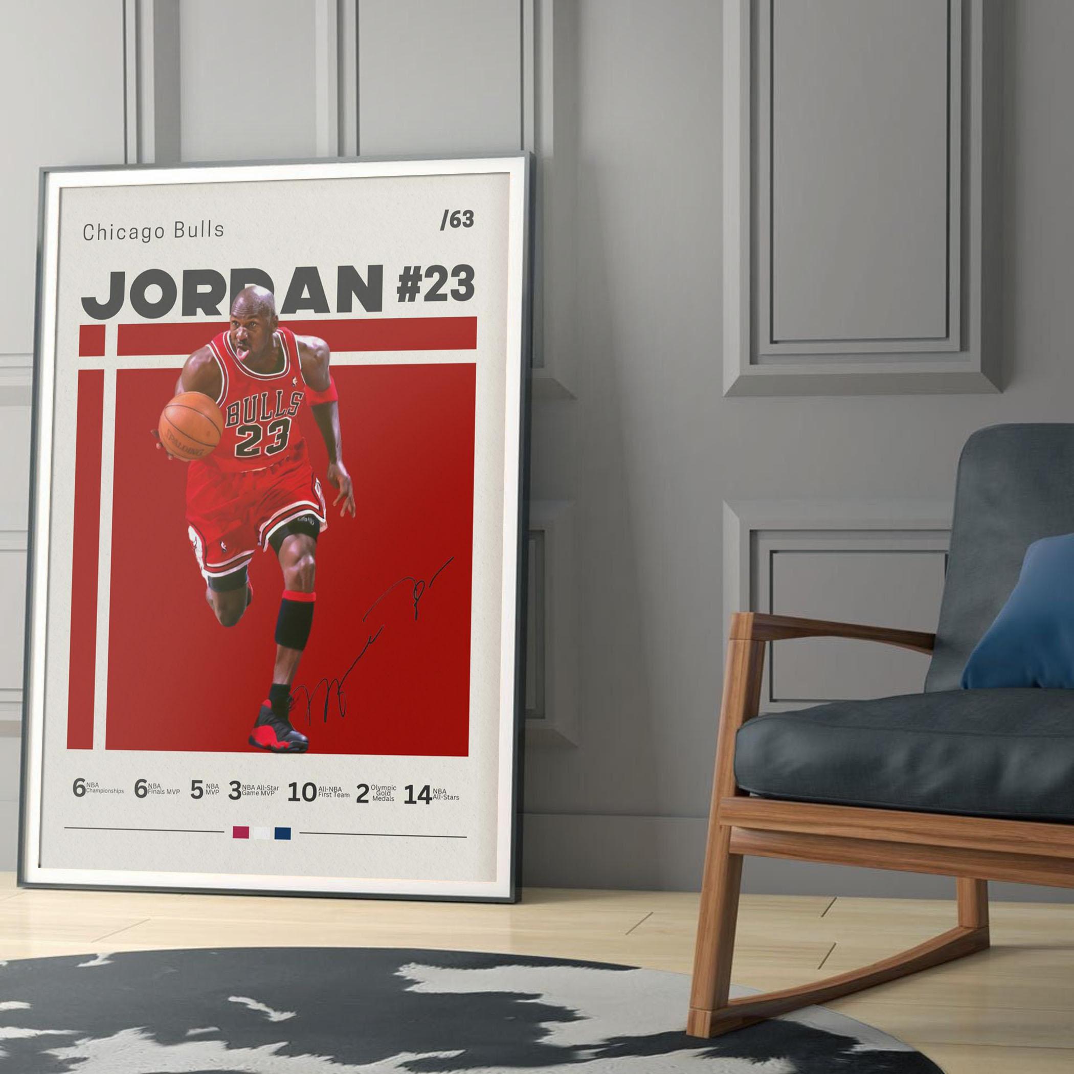 Mid Century Michael Jordan Chicago Bulls Poster