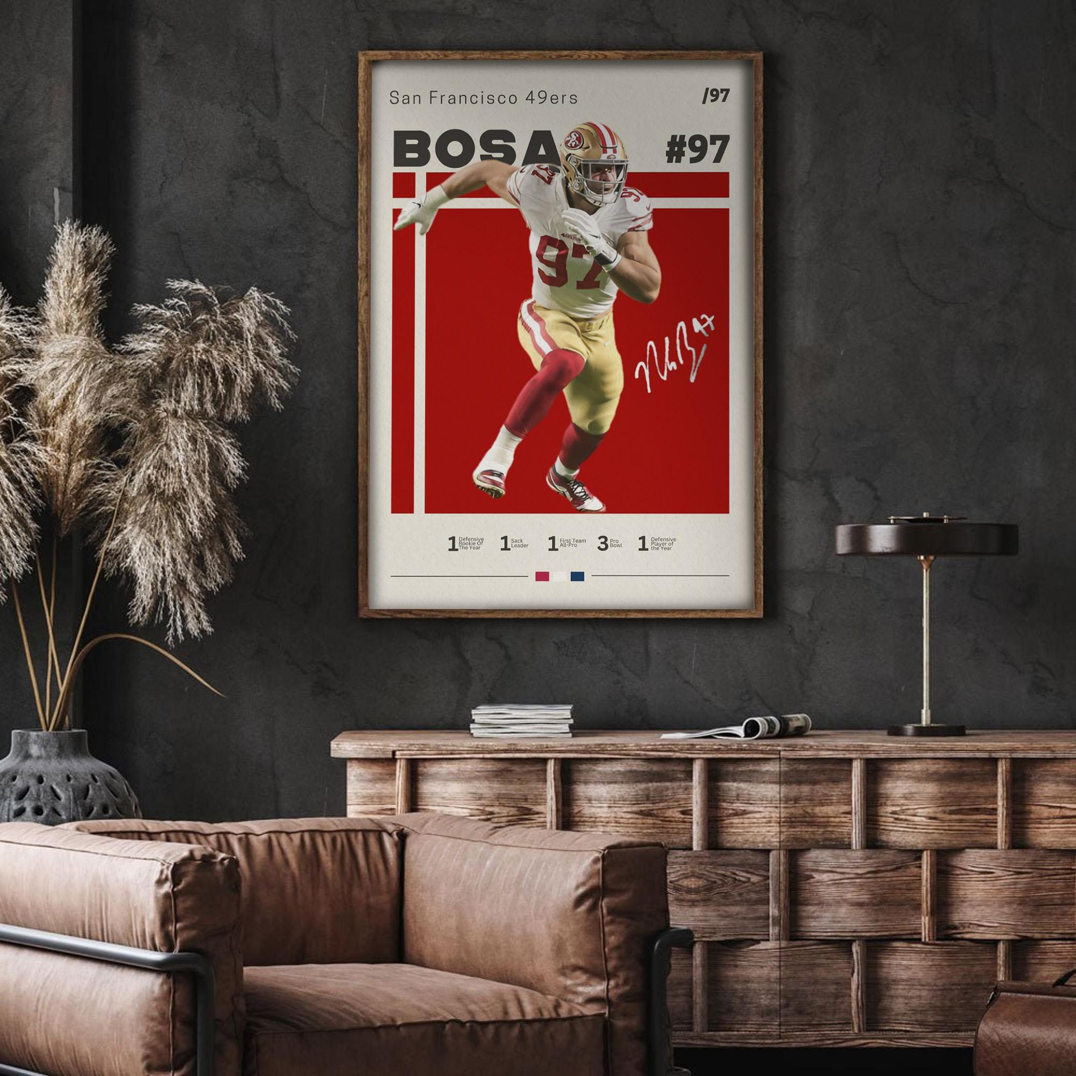 Mid Century Nick Bosa San Francisco 49ers Poster